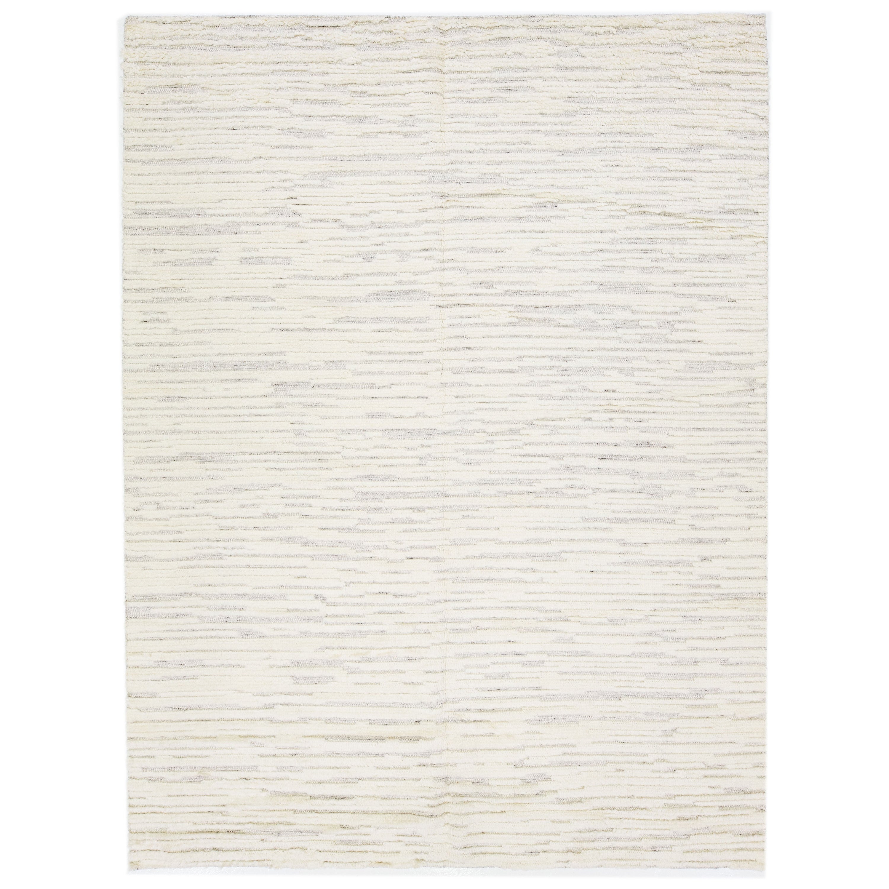 Abstract Moroccan Style Modern Wool Rug in, Grey For Sale at 1stDibs
