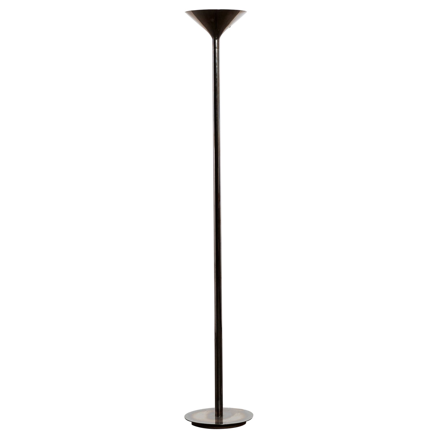 Gun metal uplighter floor lamp attributed to Jacques Grange for Maison ...