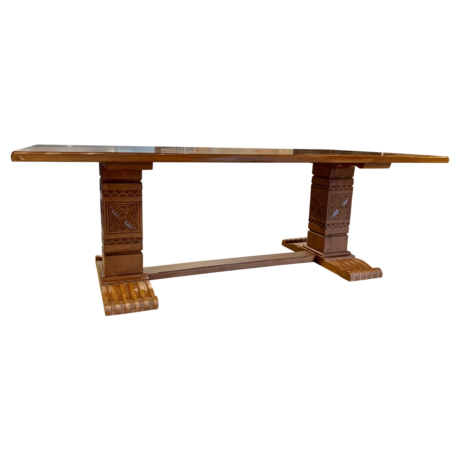 Steve Chase Design Custom Goatskin Double Dining Table at 1stDibs