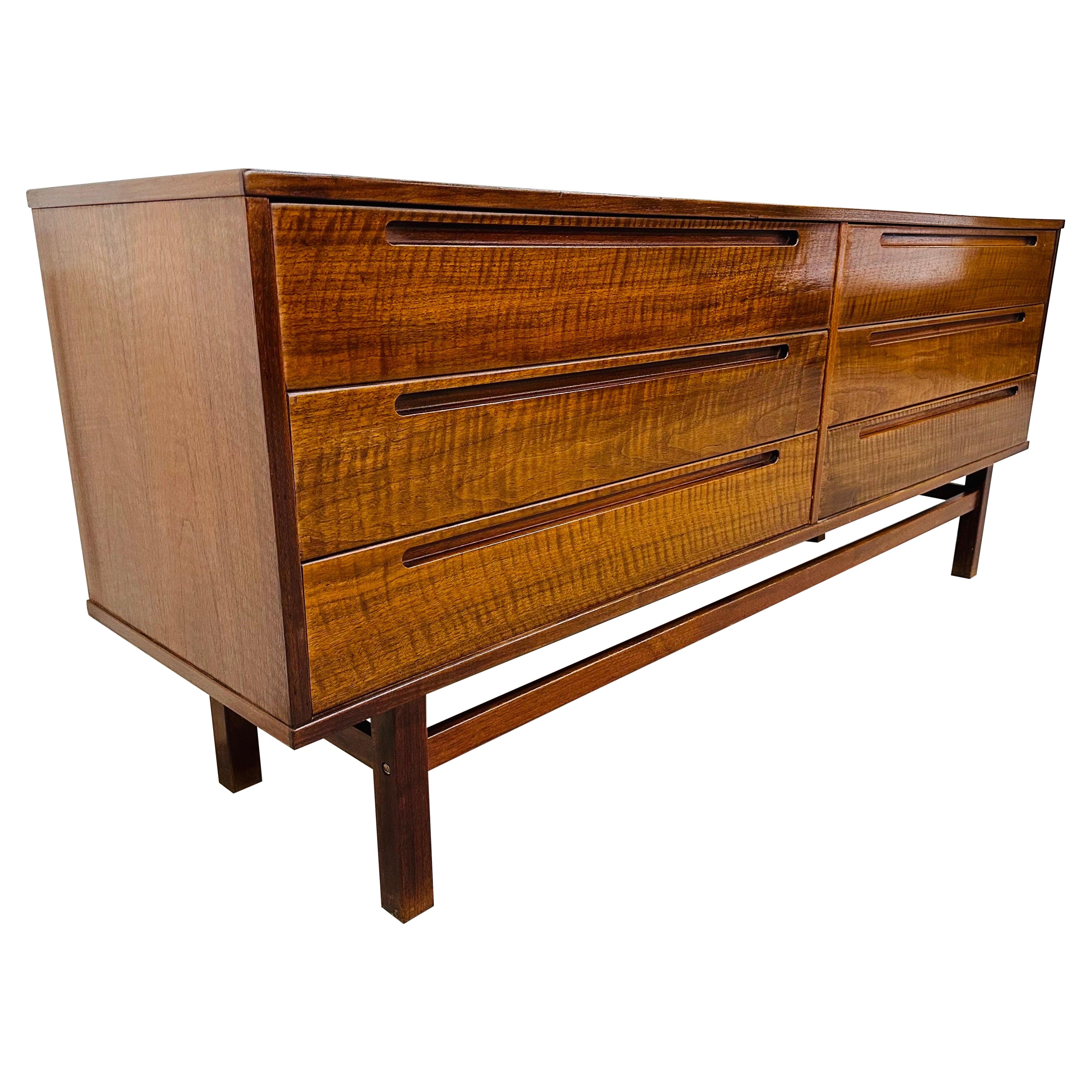 Danish Modern Walnut Dresser For Sale at 1stDibs
