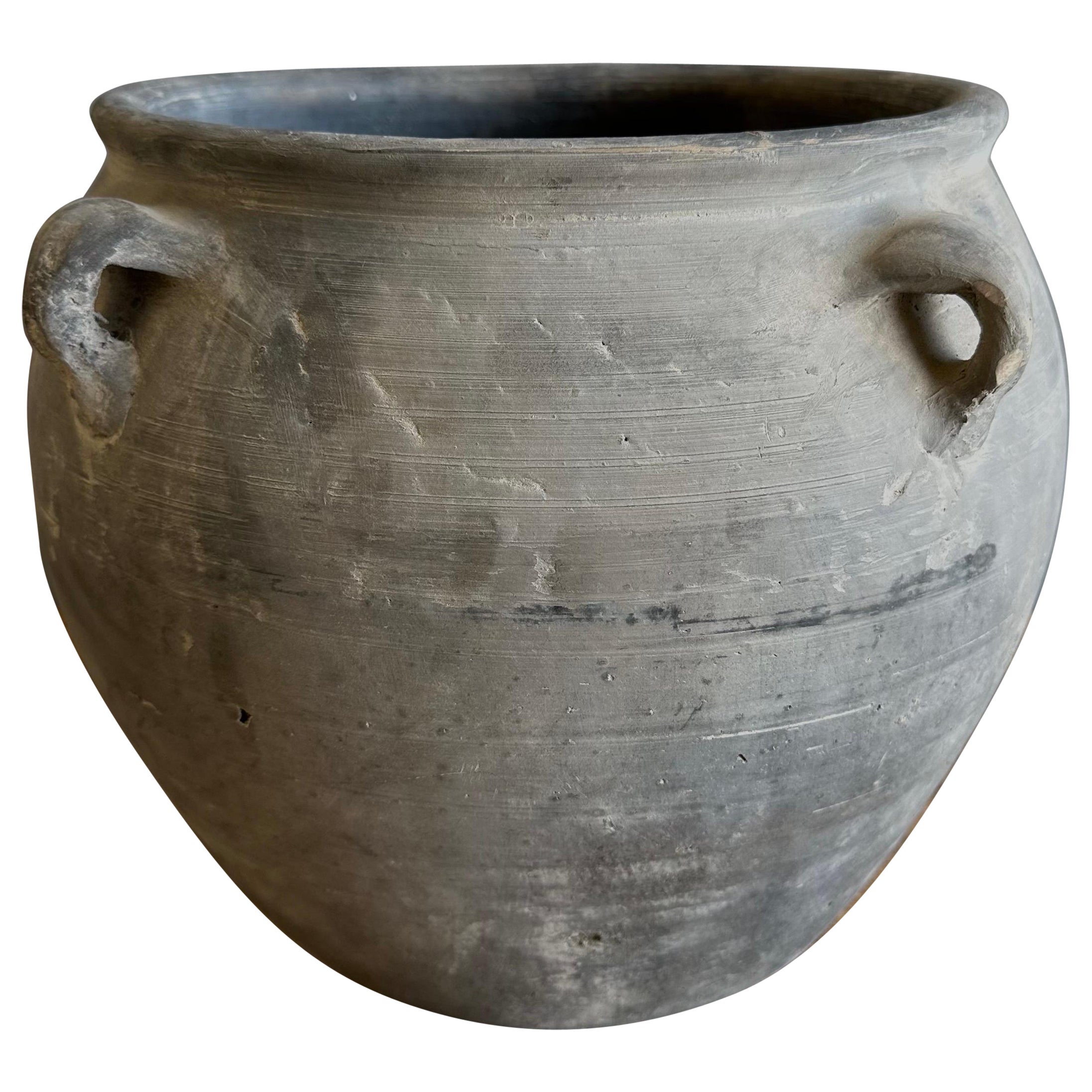 Vintage Gray Clay Weathered Pottery For Sale at 1stDibs