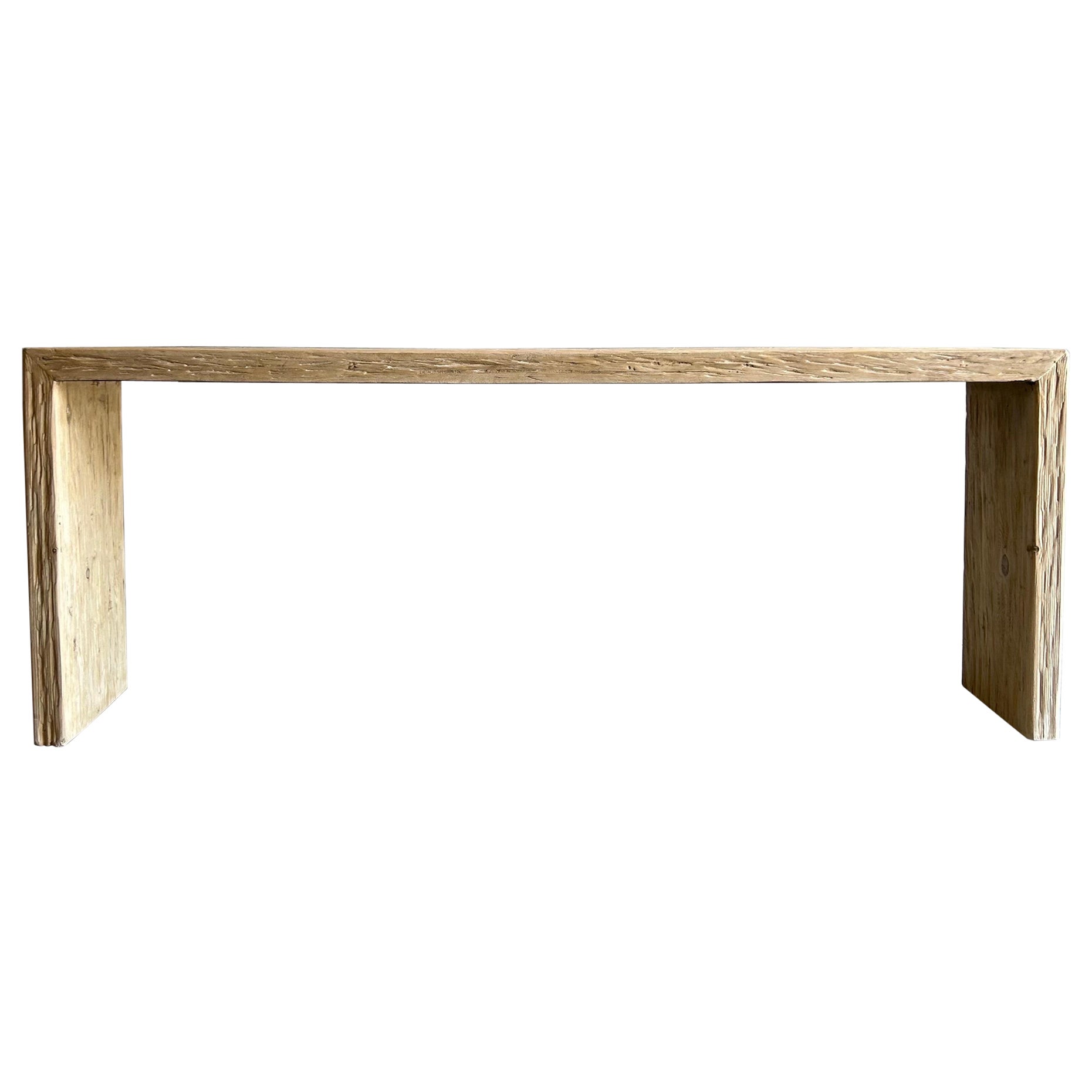 Natural Elm Wood Reclaimed Waterfall Style Console Table For Sale at ...
