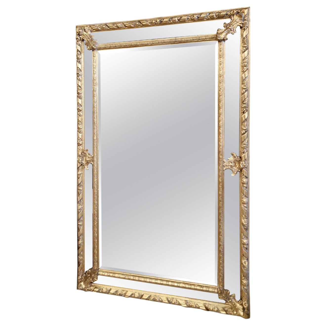 Antique French Mirror Large Parclose Style in Gilded Wood For Sale at ...