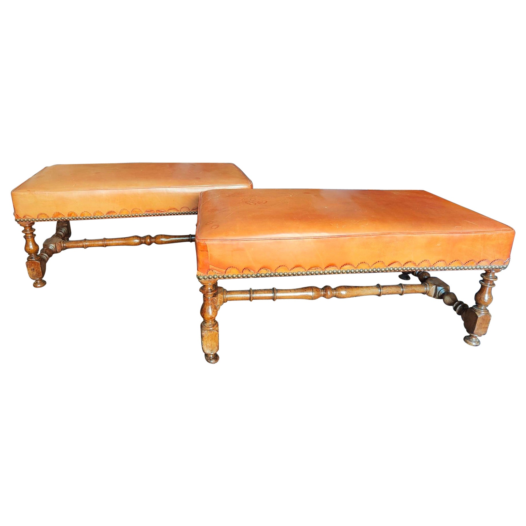 Pair of spool benches, Piedmont For Sale at 1stDibs