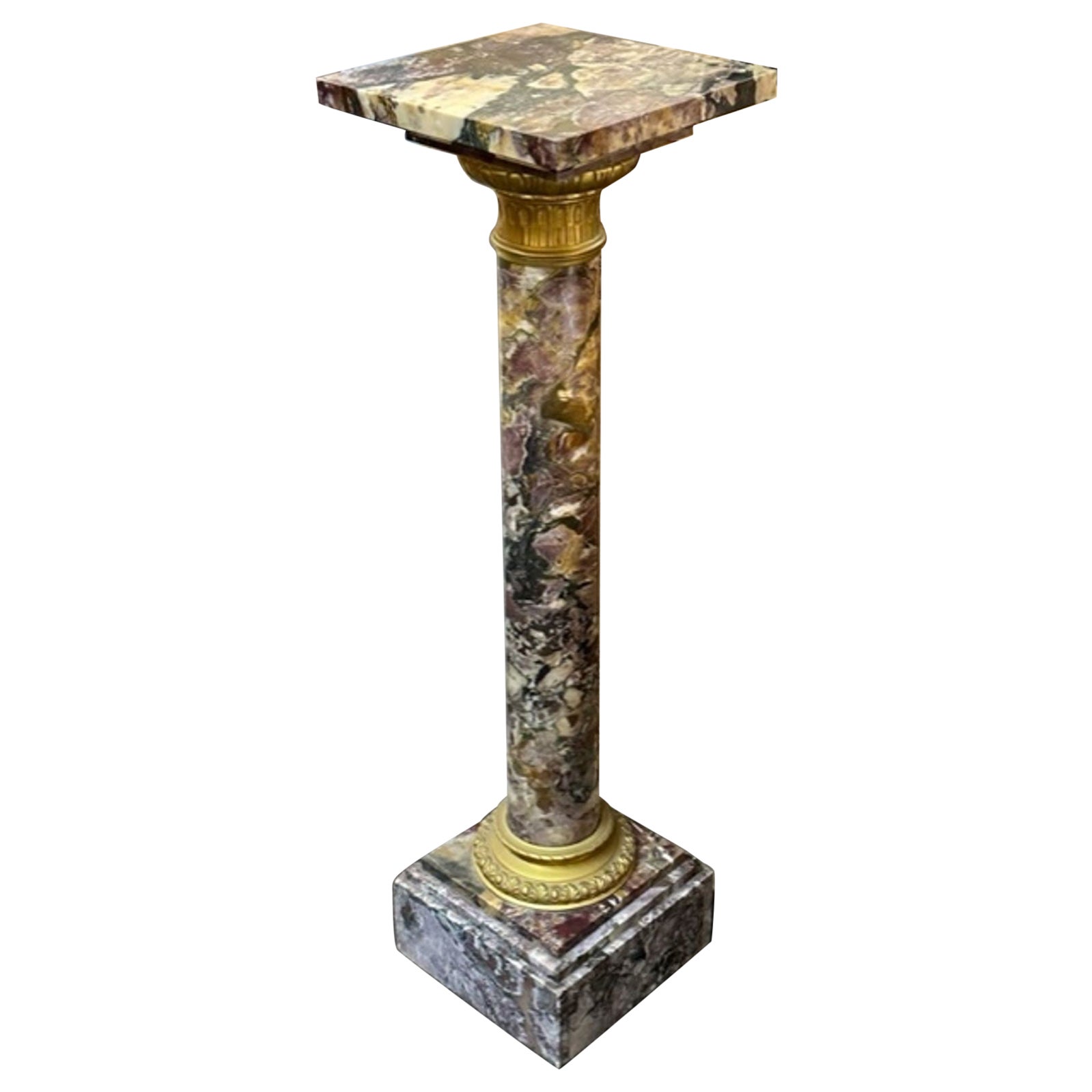 Rouge de France Marble Pedestal, 18th Century For Sale at 1stDibs