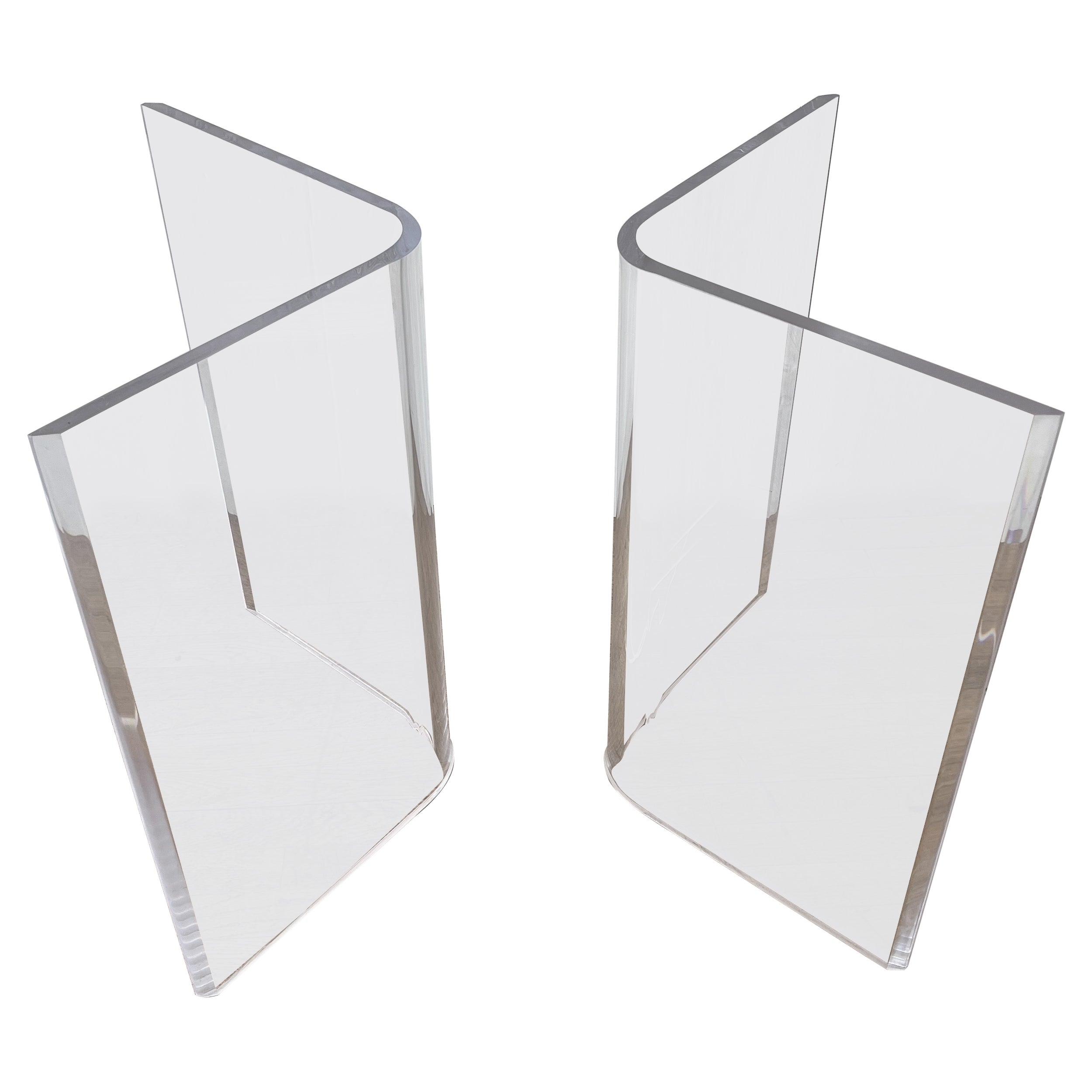 Solid Polished Lucite v Bases Space Age 1970s Console, Desk, Dining ...