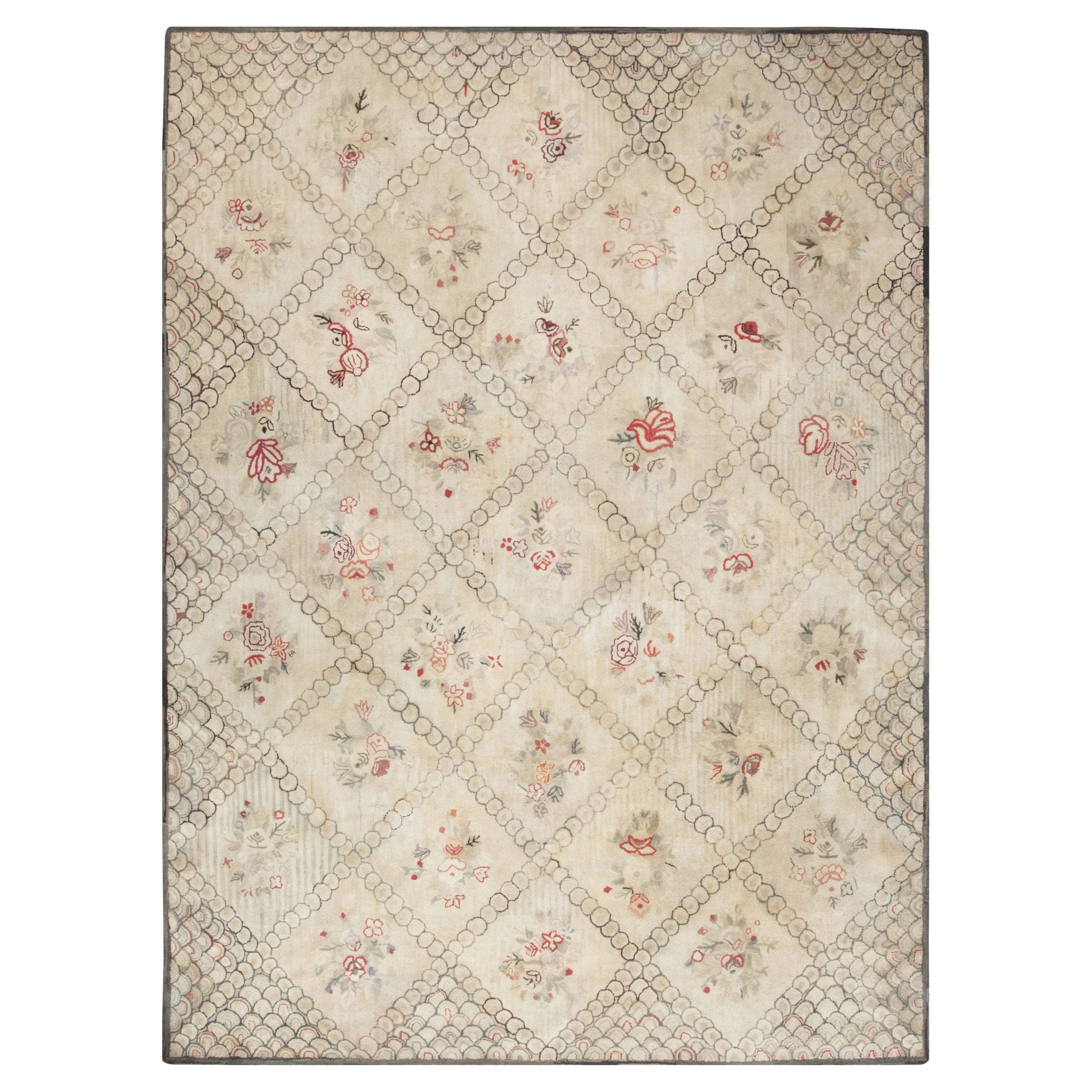 Doris Leslie Blau Collection Vintage American Hooked Floral Handmade ...