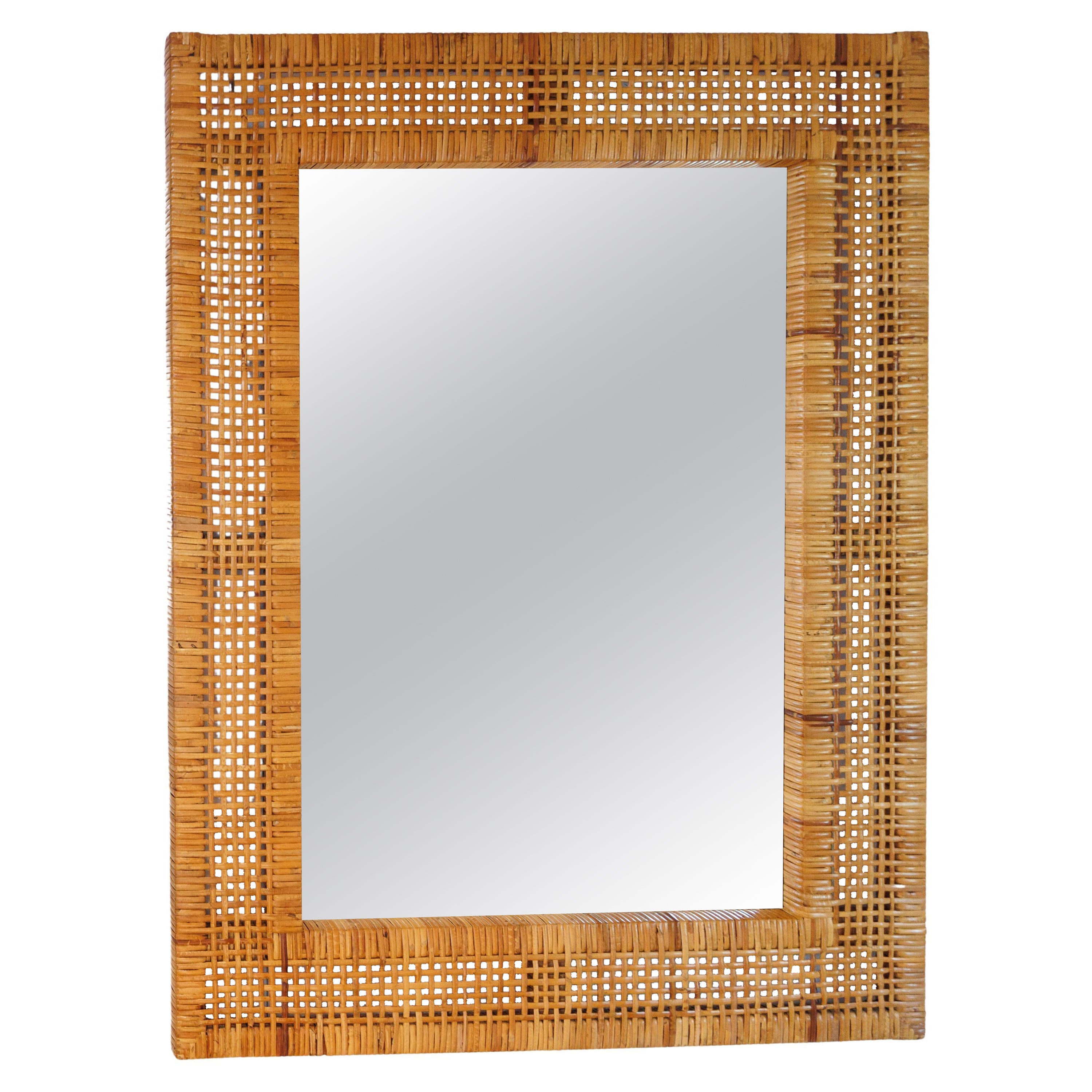 Woven Rattan Surround Mirror For Sale at 1stDibs