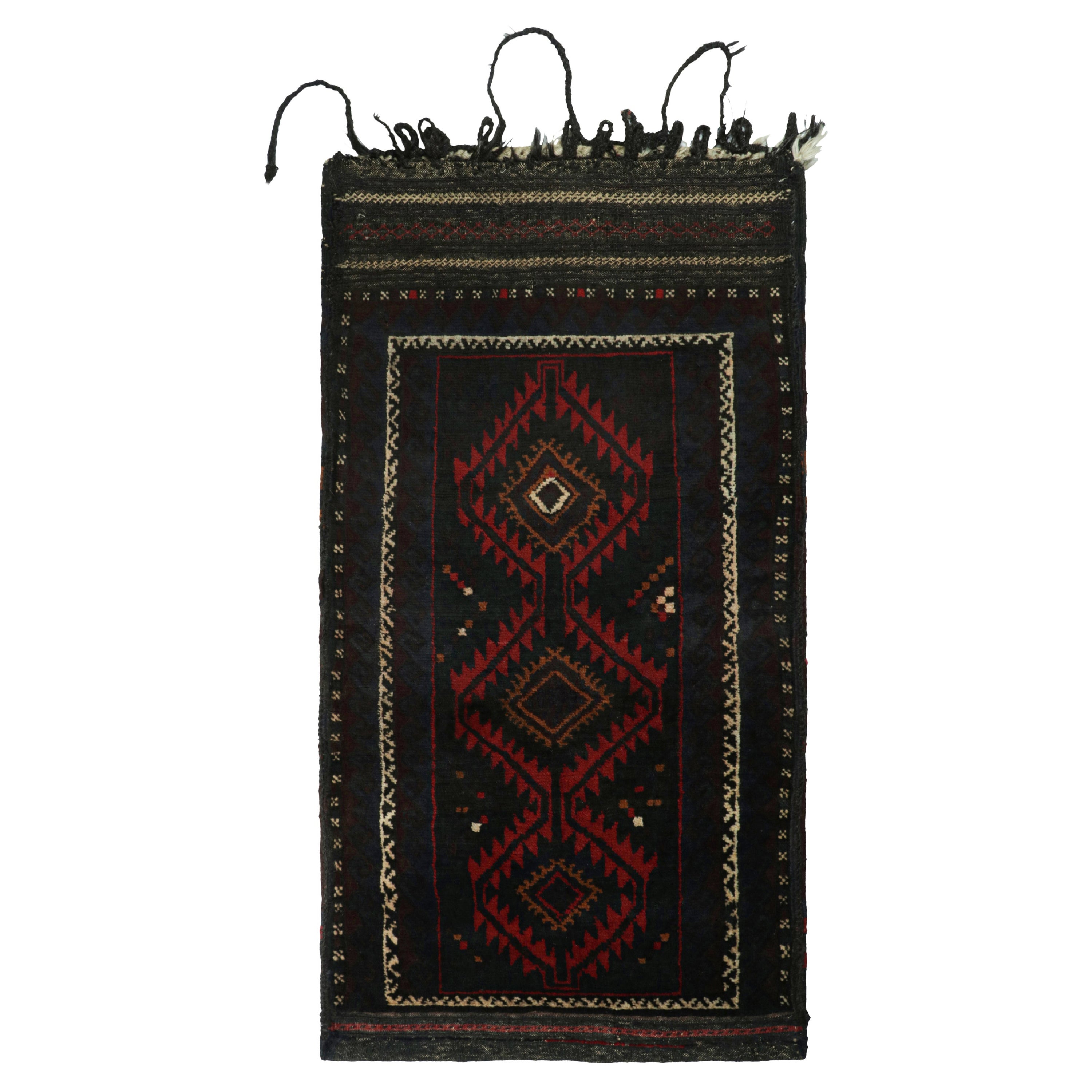 Vintage Baluch Persian rug in Black, Red and Green Patterns from Rug ...