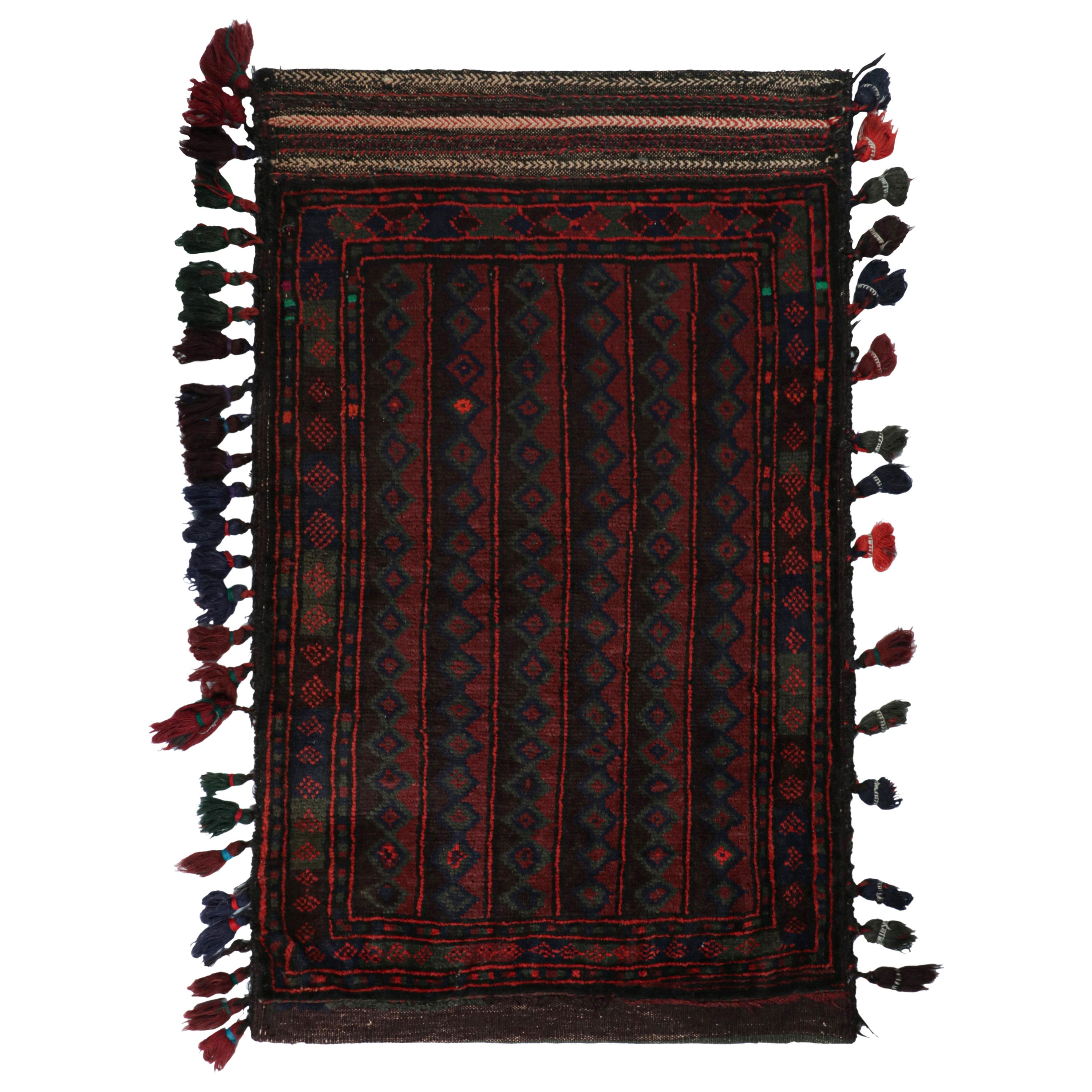 Vintage Baluch Persian rug in Black and Red Tribal Patterns from Rug ...