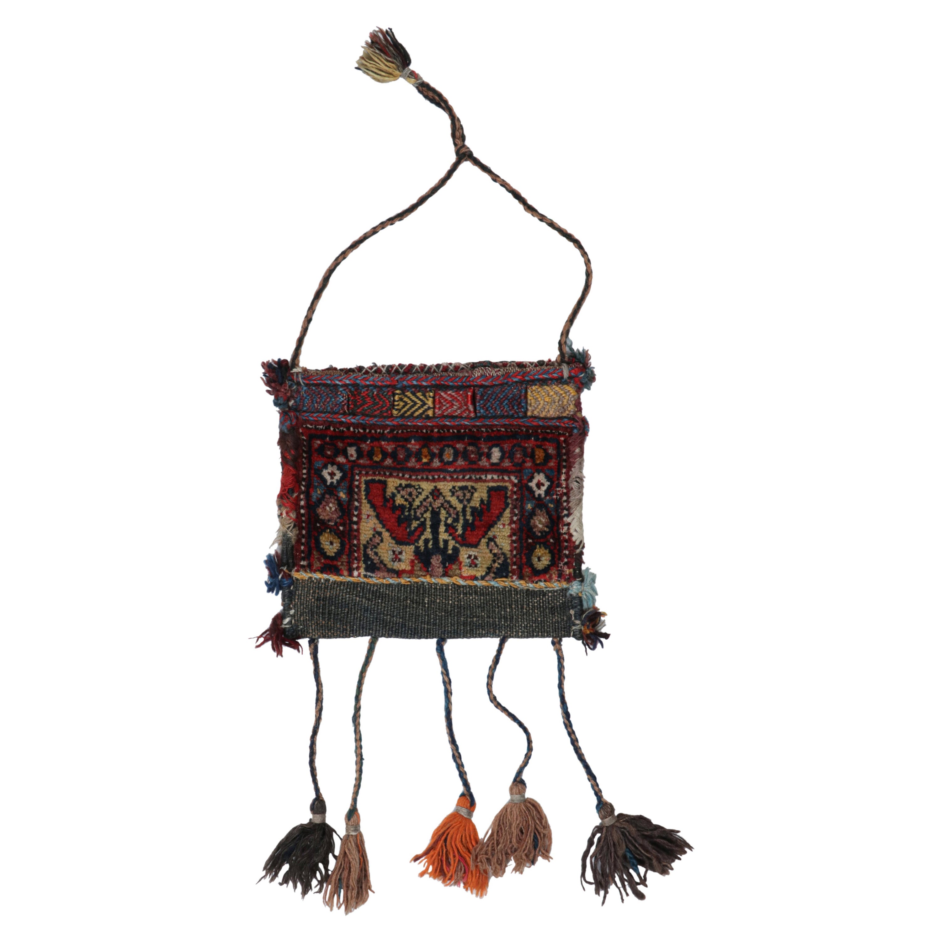 Antique Persian Tribal Salt Bag with Geometric Patterns, from Rug and ...