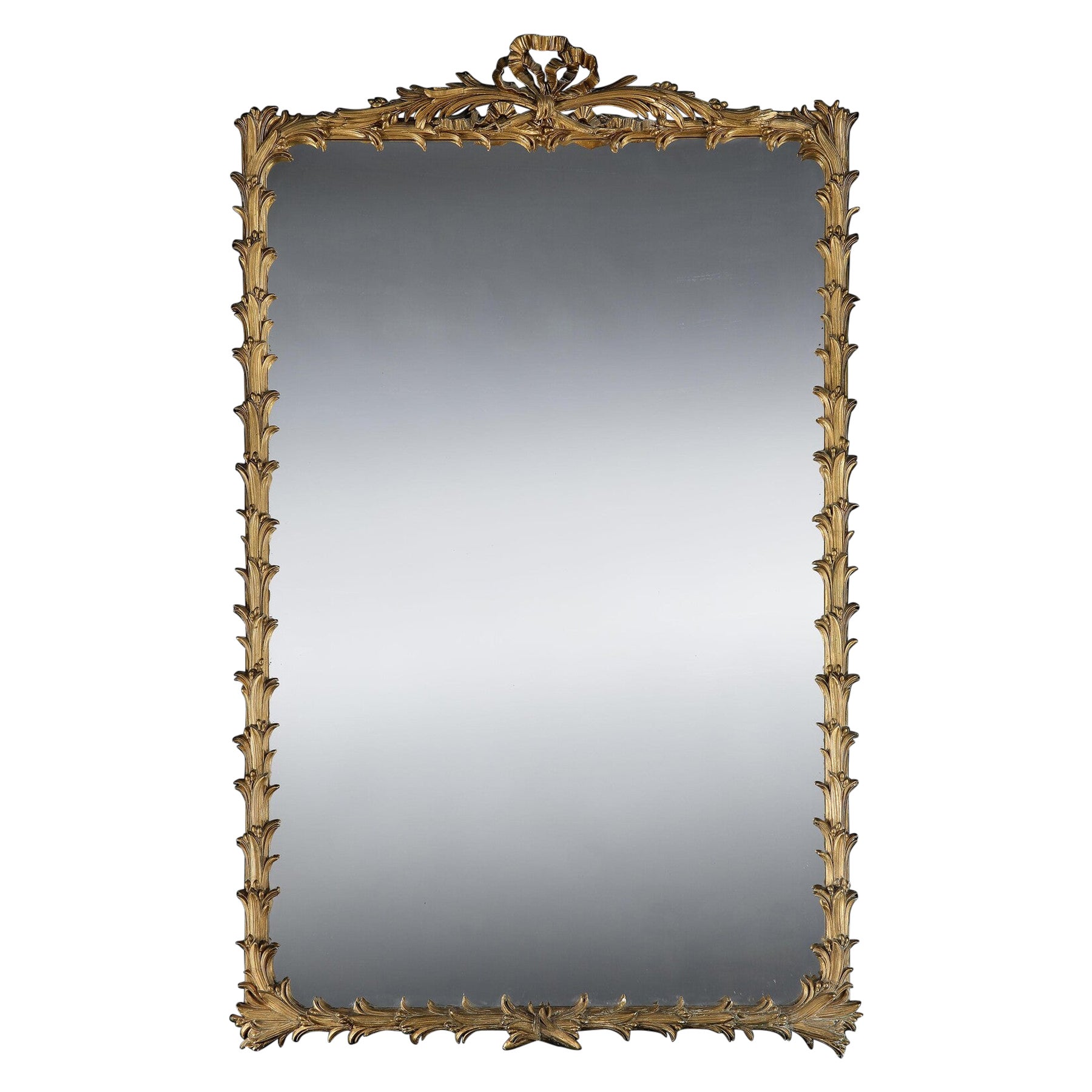 19th Century Brass Reeded Mirror For Sale at 1stDibs