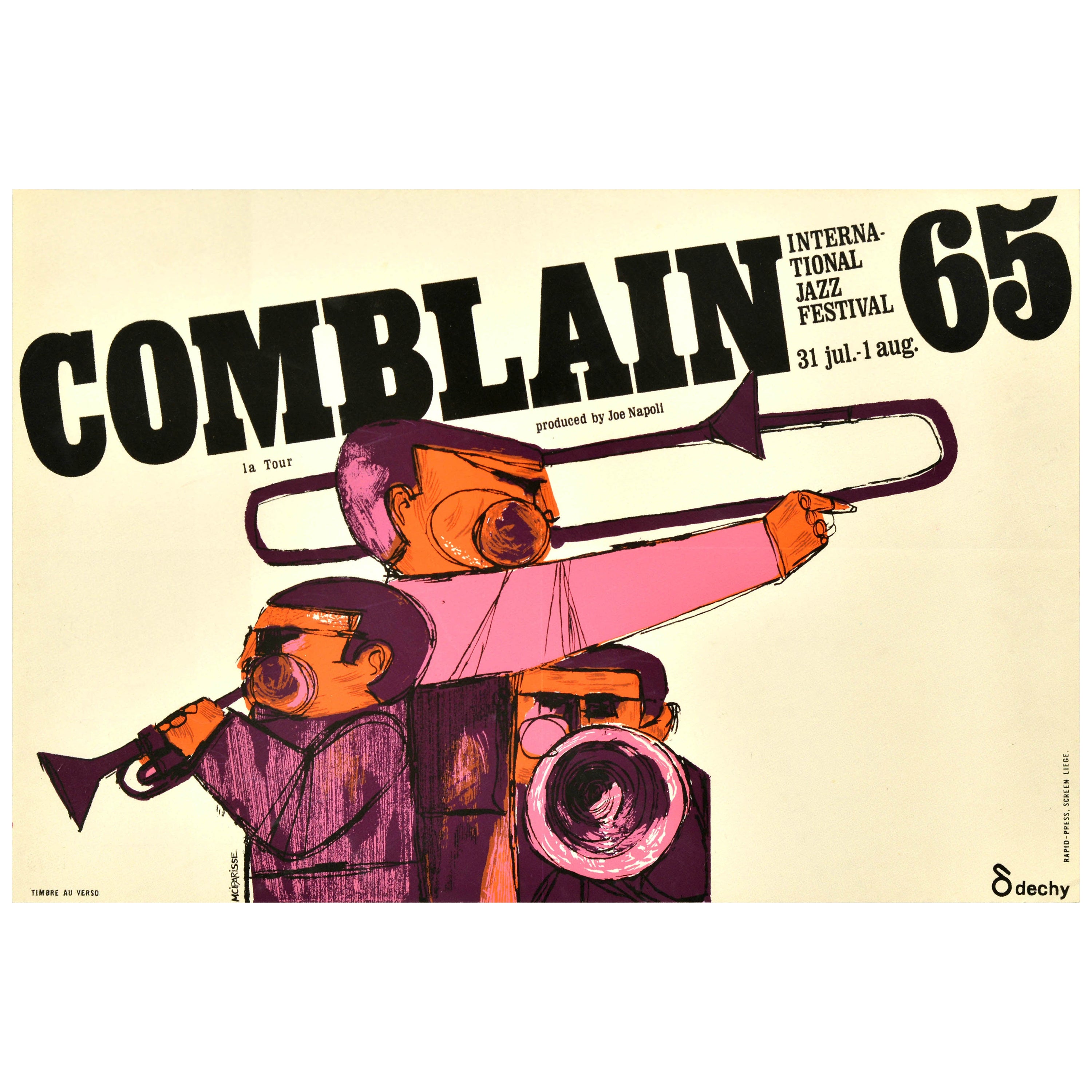 Affiche musicale vintage d'origine El Empastre Jazz Band Tambour ...