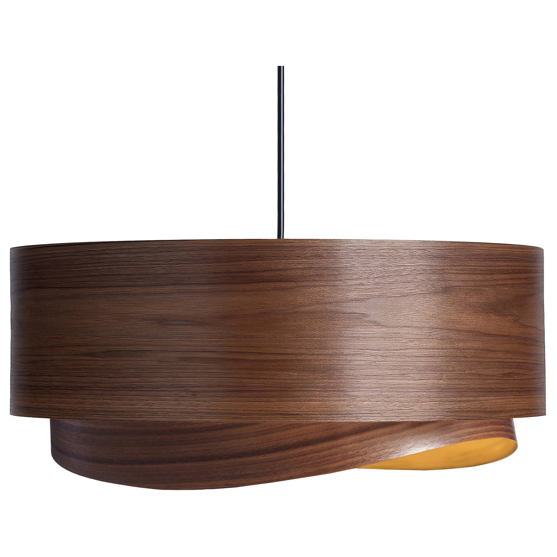 Organic Modern Limited-Edition Walnut 23" Chandelier Pendant For Sale ...