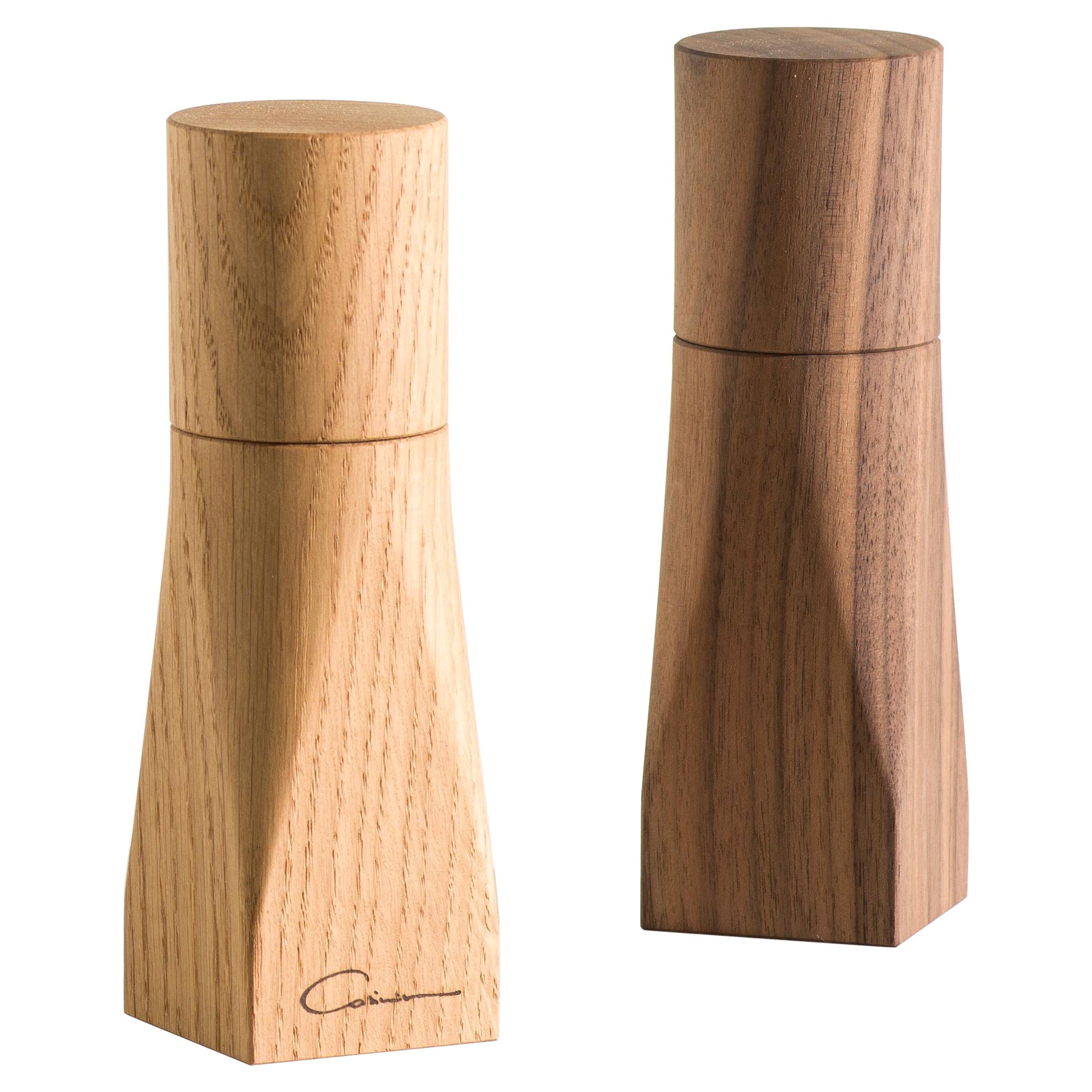 Contemporary solid oak or American walnut pepper mill 2 by Casimir For ...