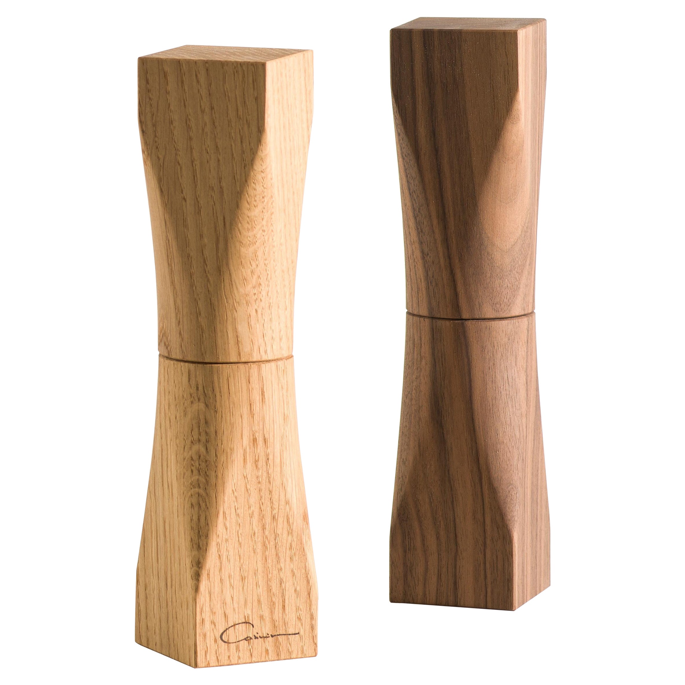 Contemporary solid oak or American walnut pepper mill 2 by Casimir For ...