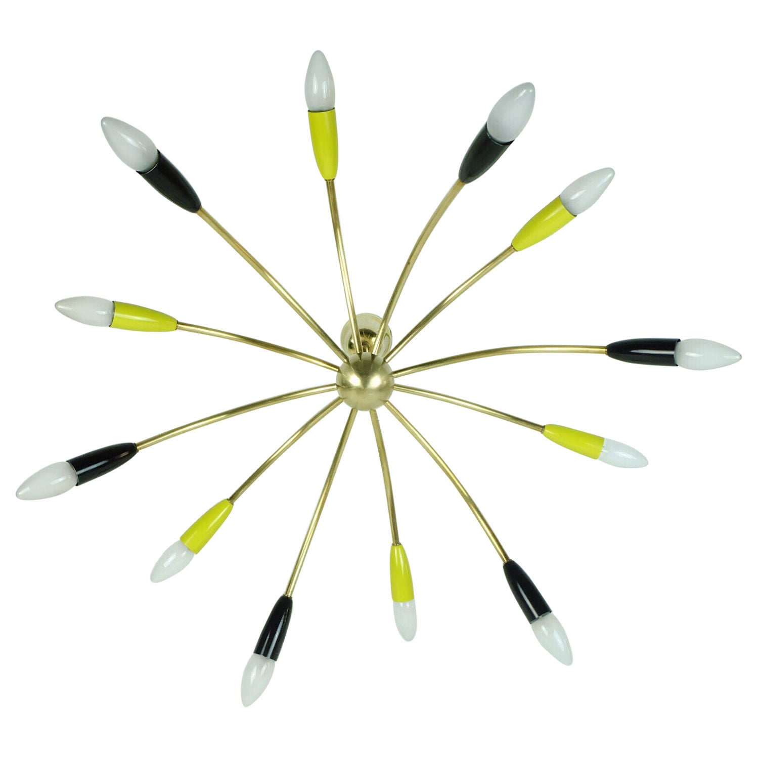large 12-light 1950s mid century sputnik spider chandelier mid century ...