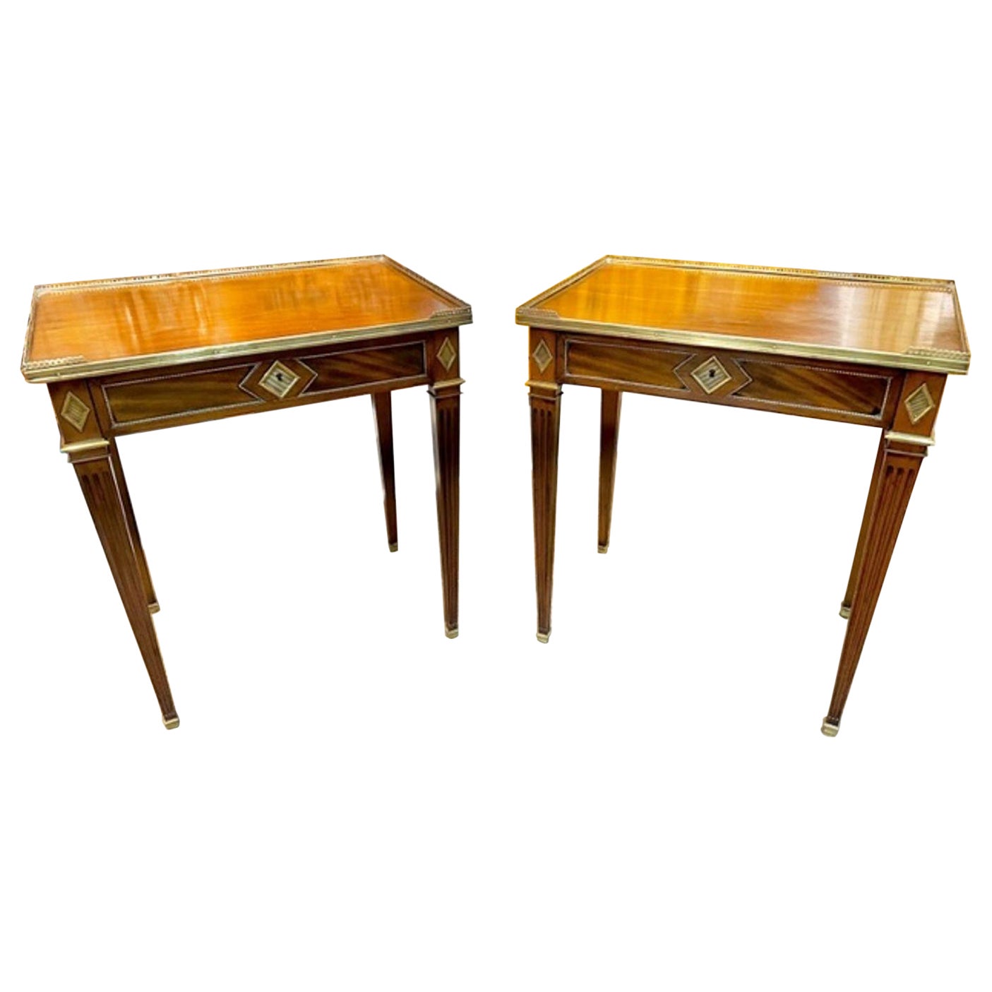 Pair of 19th Century Russian Mahogany Side Tables For Sale at 1stDibs