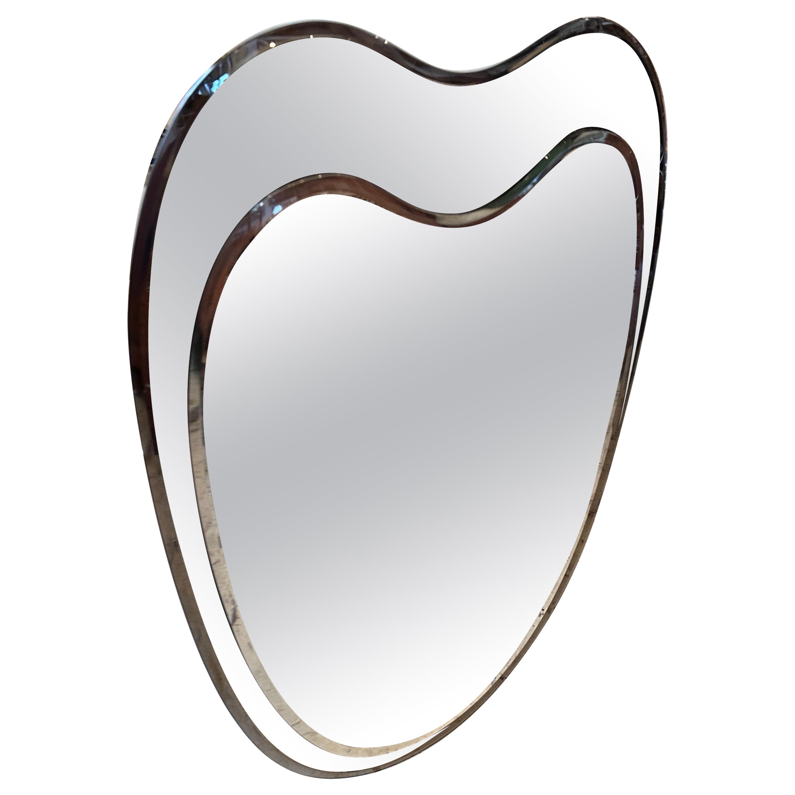 1960s Space Age Smoked Glass Italian Heart Shaped Wall Mirror by ...