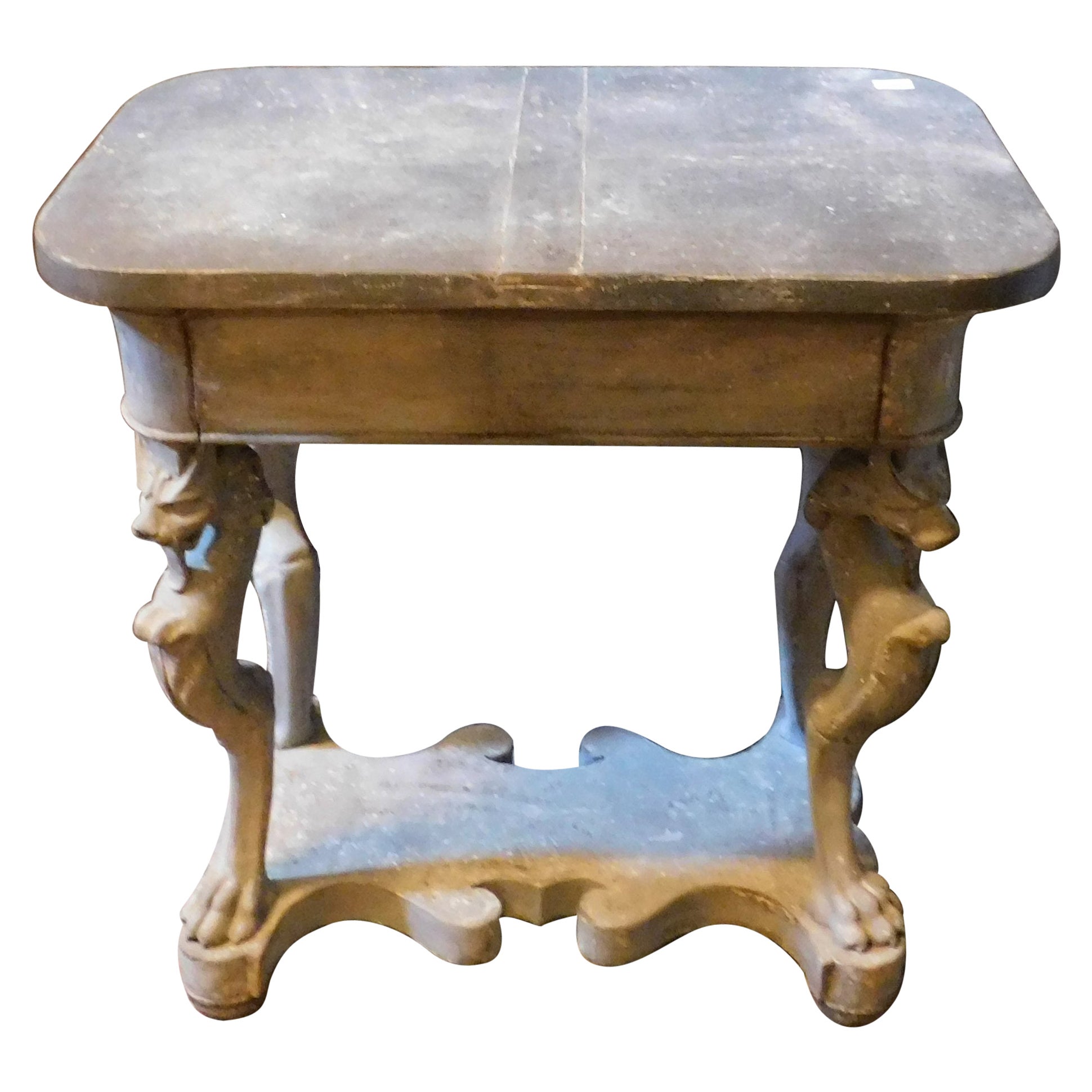 antique carved table with drawer, 1900s, Italy For Sale at 1stDibs