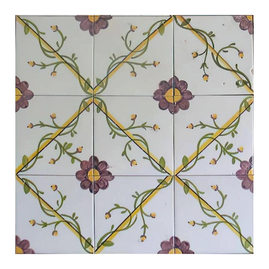 Portuguese Azulejos, Hand Painted Patterned Tiles, Indoor/Outdoor Use ...