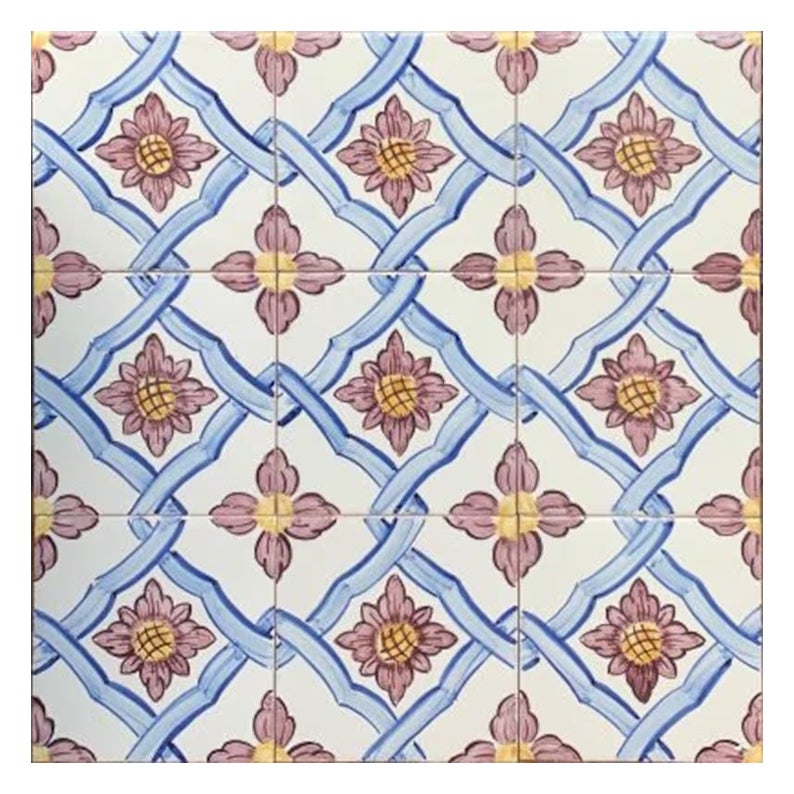 Hand Painted Portuguese Tiles in Pure Clay and Fine Ceramic "Castelo ...