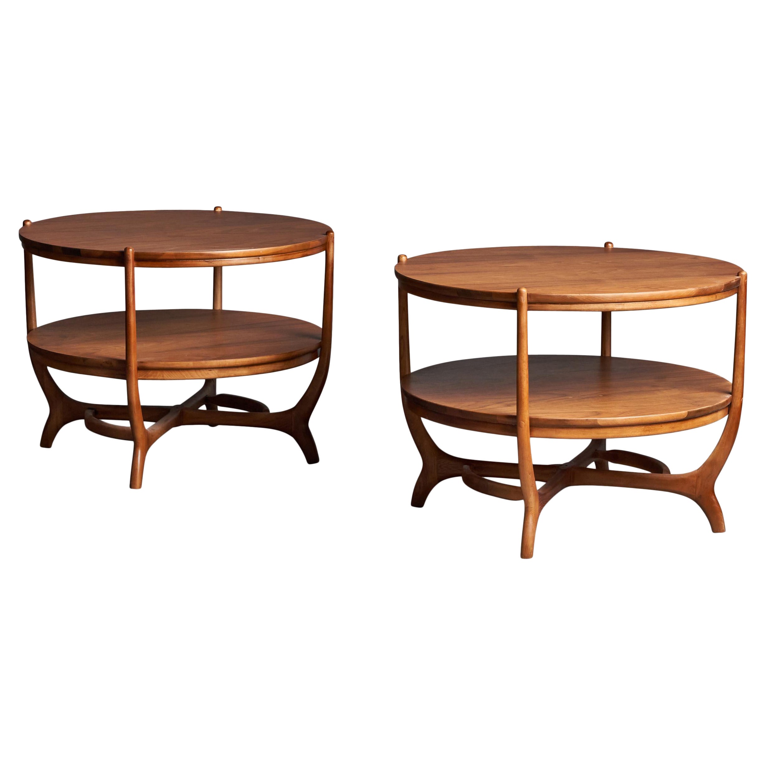 American Designer, Side Tables, Wood, USA, 1940s For Sale at 1stDibs American Designer, Side Tables, Wood, USA, 1940s For Sale at 1stDibs