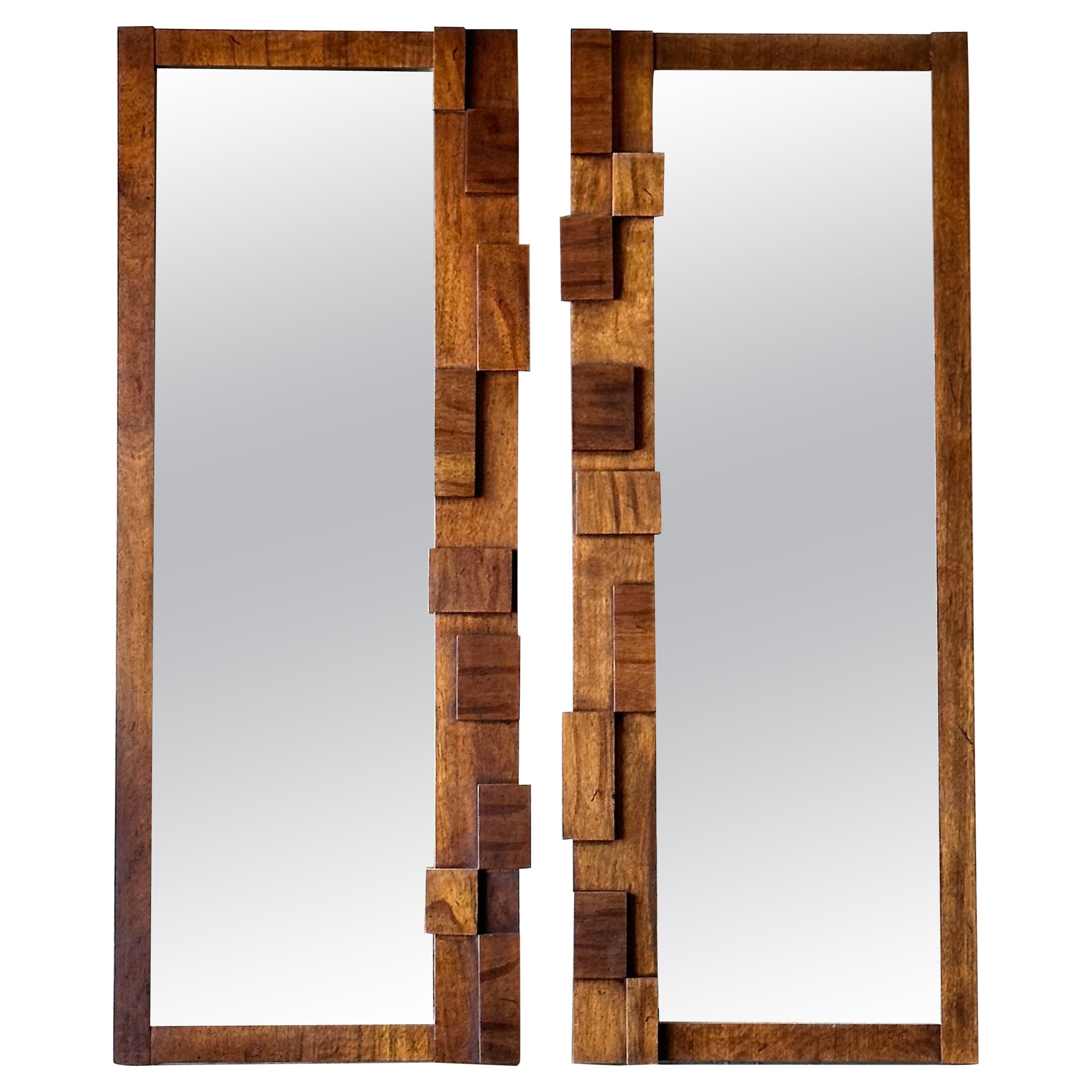 Pair of vintage Mid Century Lane Tower Suite mirrors For Sale at 1stDibs