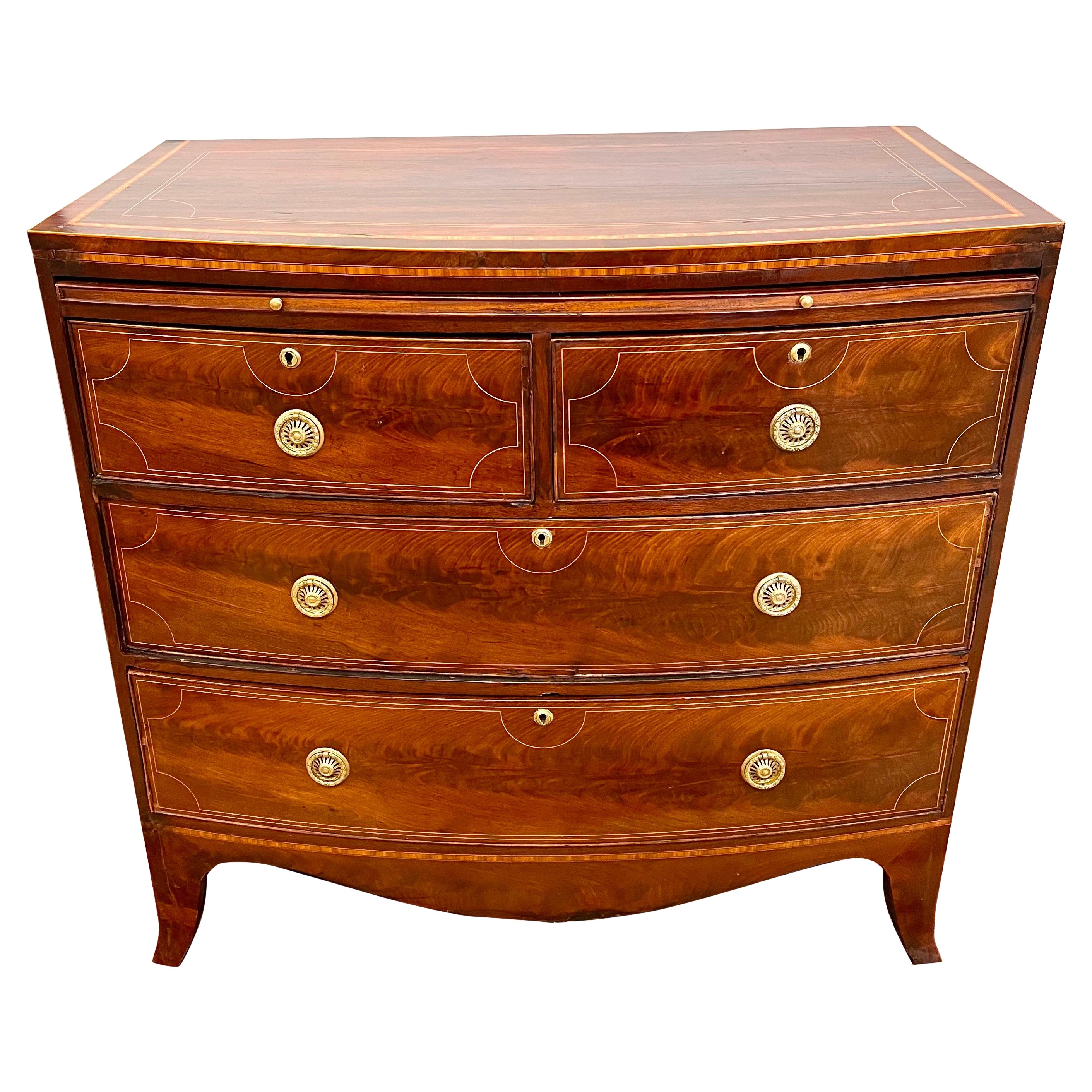 Antique 18th Century George III Mahogany Inlay Chest of Drawers For ...