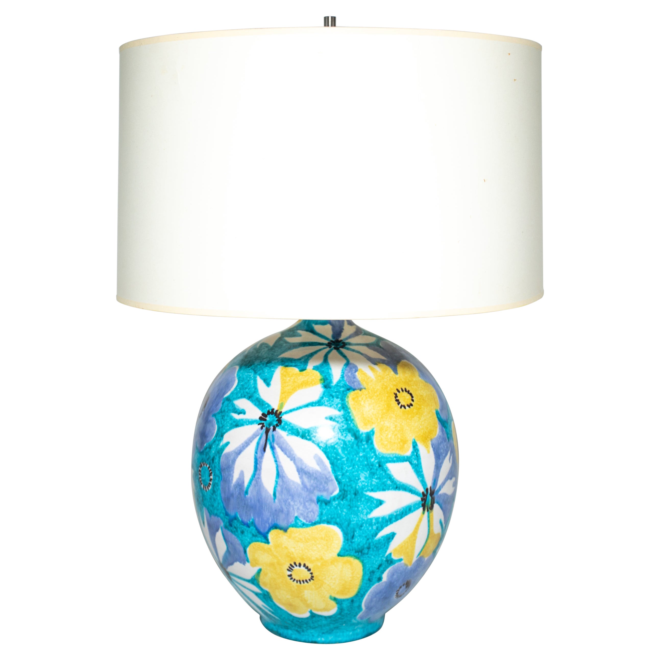 Raymor Floral Table Lamp For Sale at 1stDibs