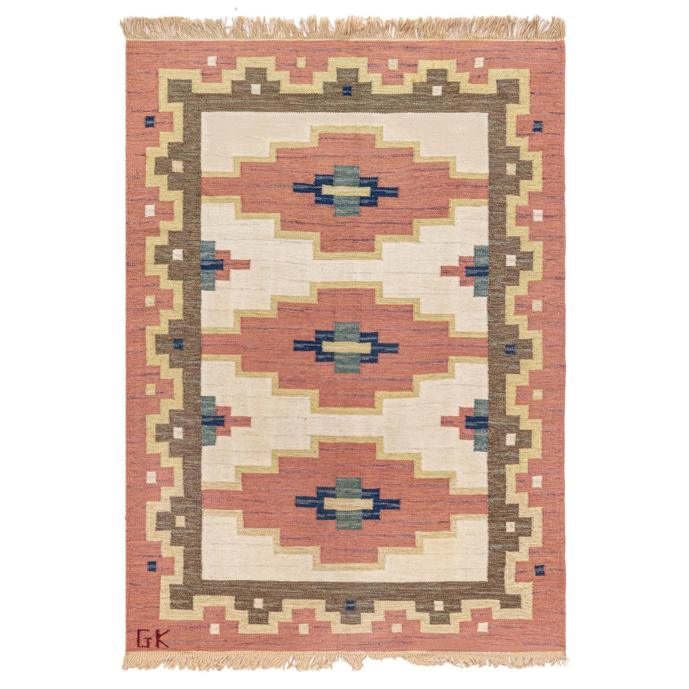 A Vintage Swedish Rug Signed AMH at 1stDibs