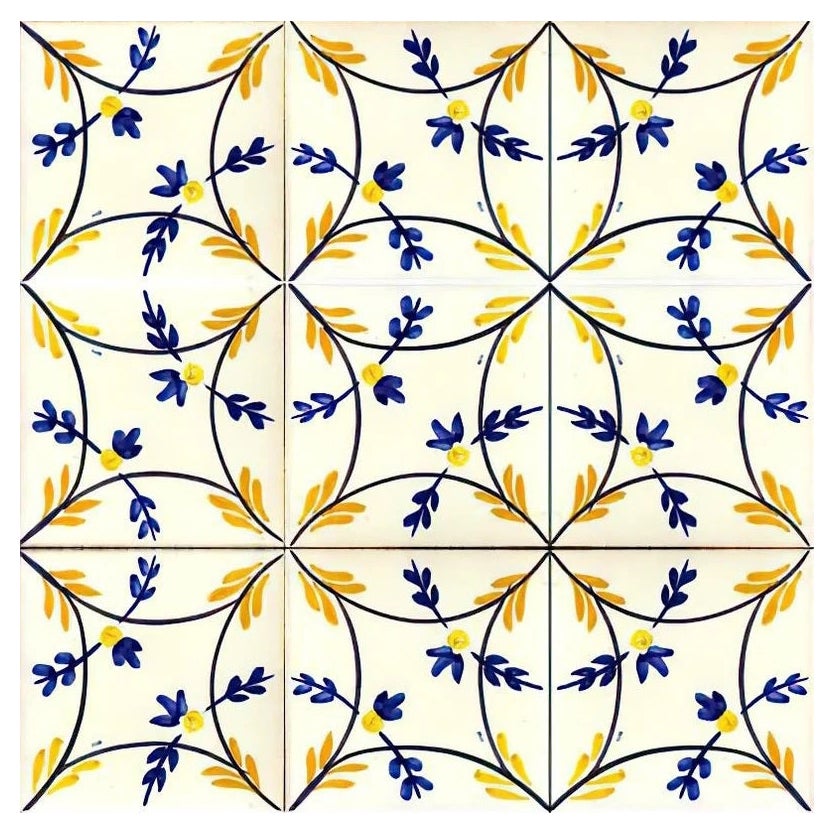 Hand Painted Portuguese Tiles in Pure Clay and Fine Ceramic "Porto" For ...