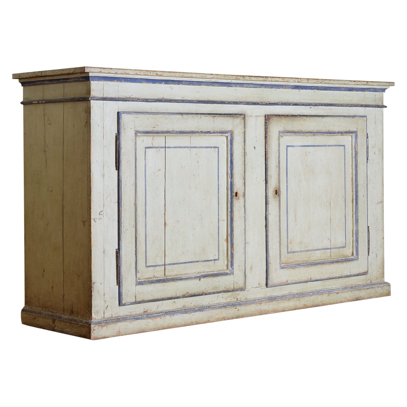 19th Century Italian Pastel Blue Pinewood Credenza - Antique Tuscan ...
