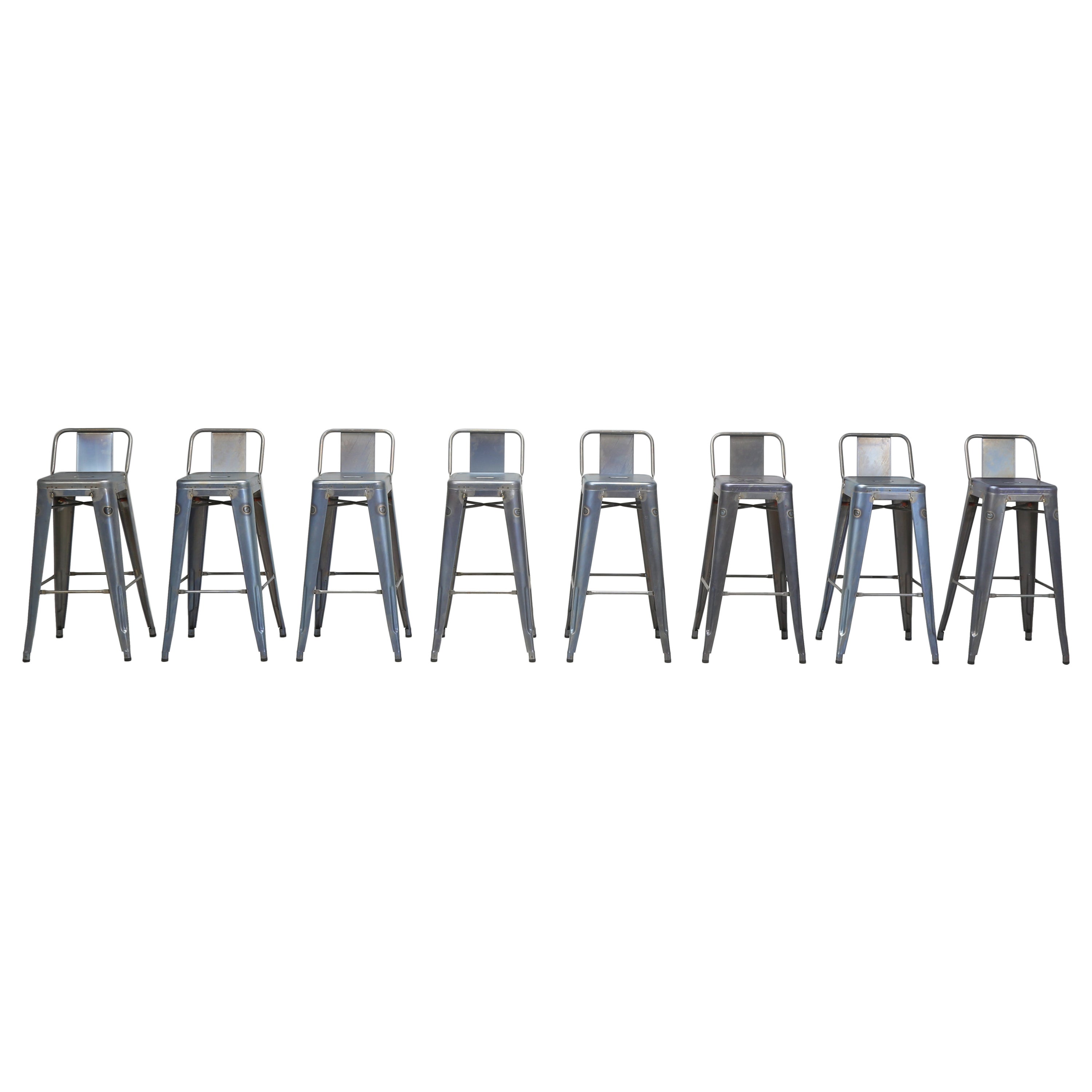 Tolix Bar Height Steel Stacking Stools, Hand-Made in France in Warm ...