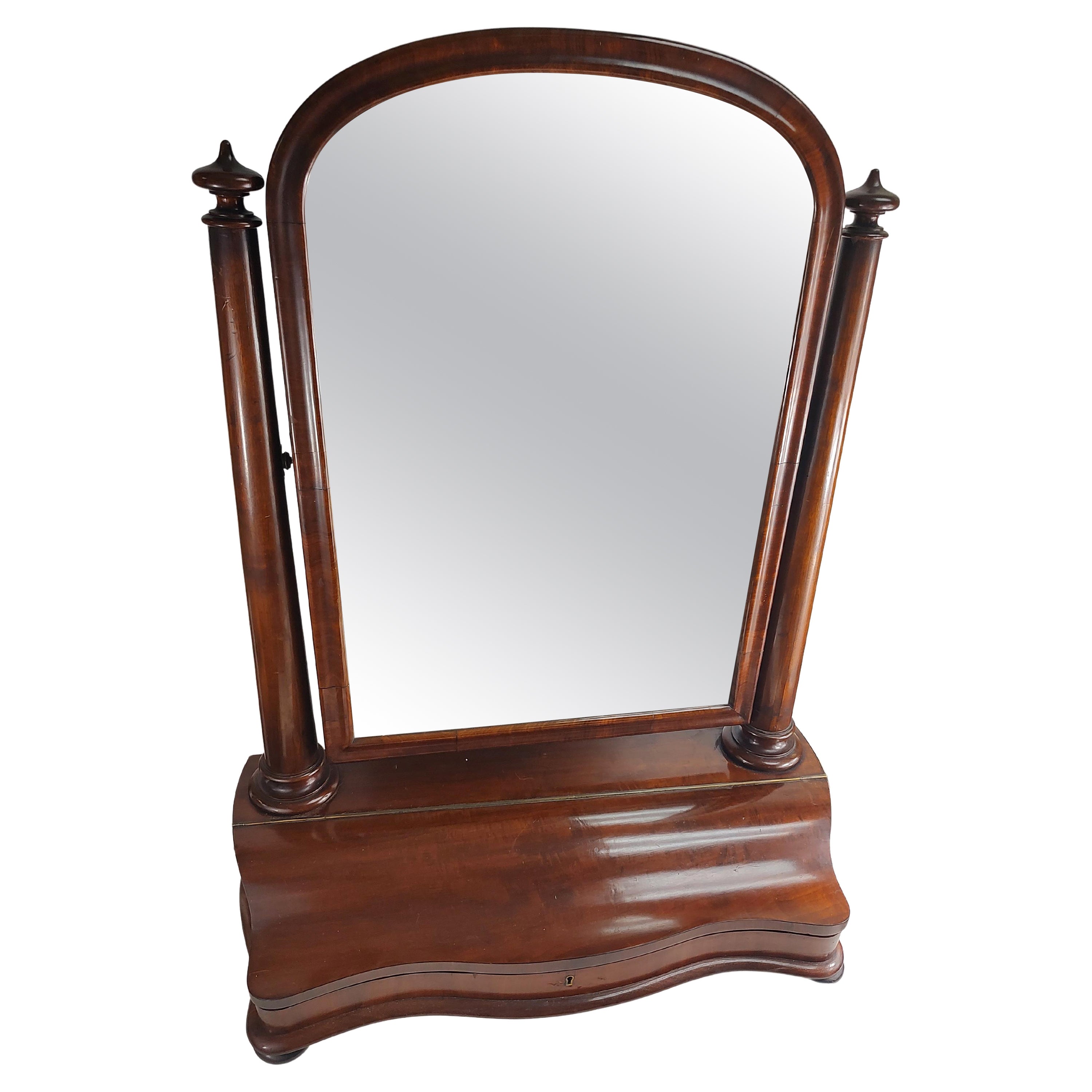 Victorian Mahogany Vanity or Shaving Table Top Swivel Mirror. English ...