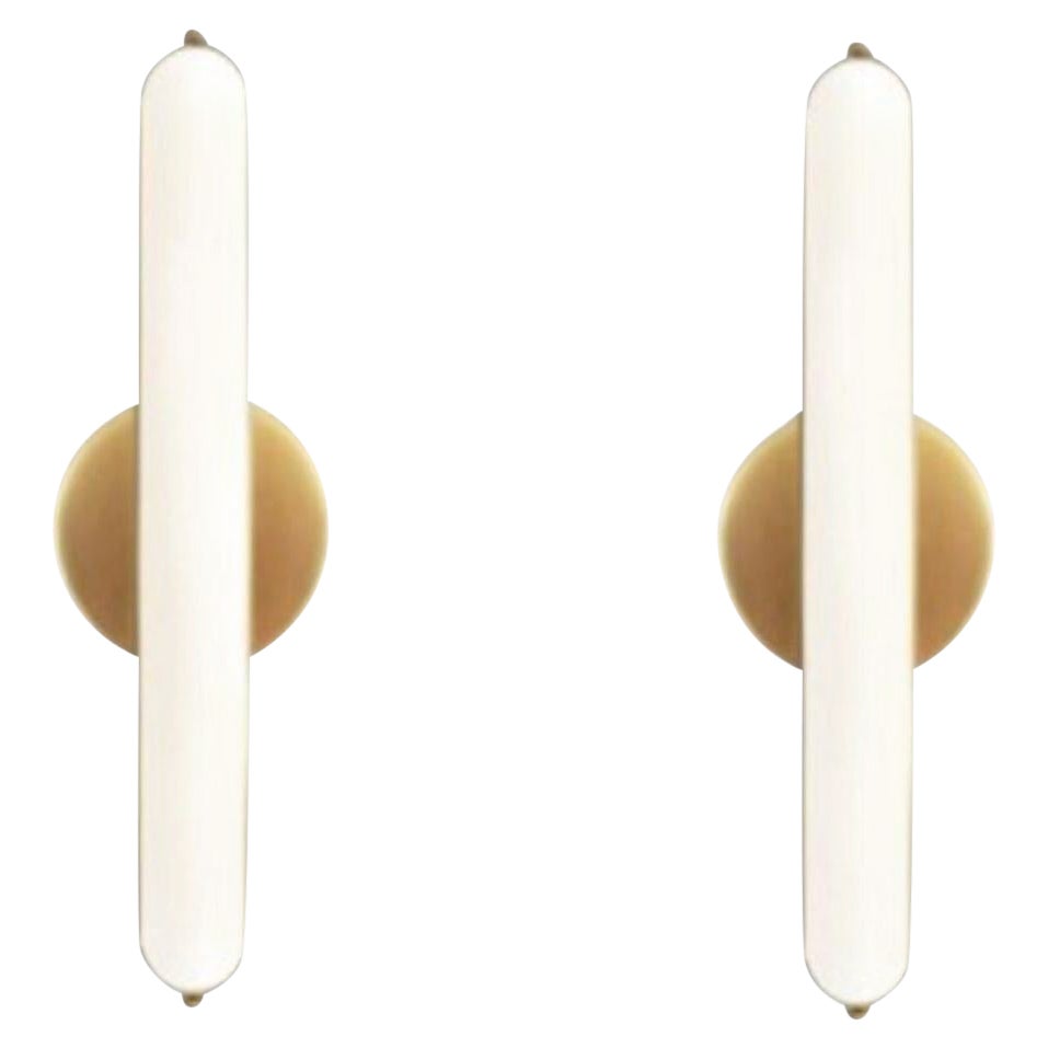 Set of 2 Stadium Round Wall Lights by Square in Circle For Sale at 1stDibs