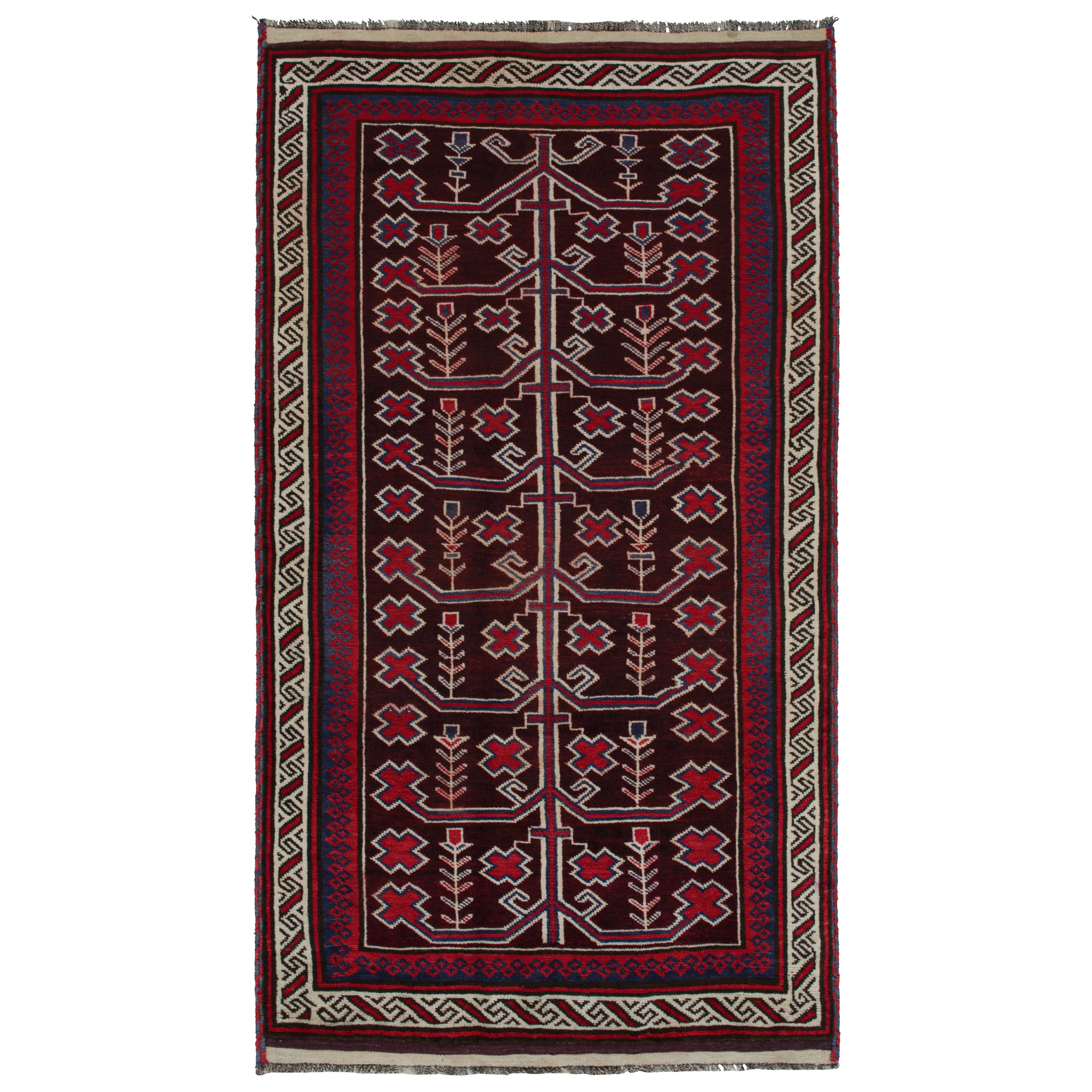 Vintage Baluch Tribal Rug in Red with Geometric Patterns, from Rug and ...