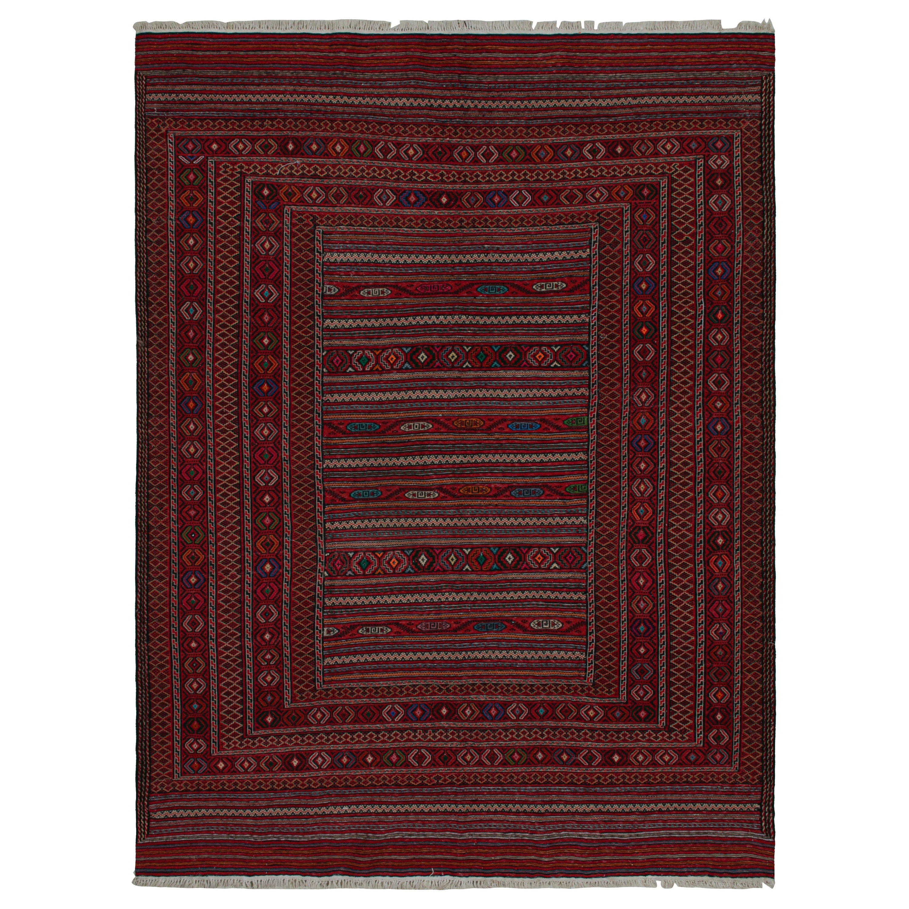 Vintage Afghan Tribal rug in Red with Geometric Patterns, from Rug and ...