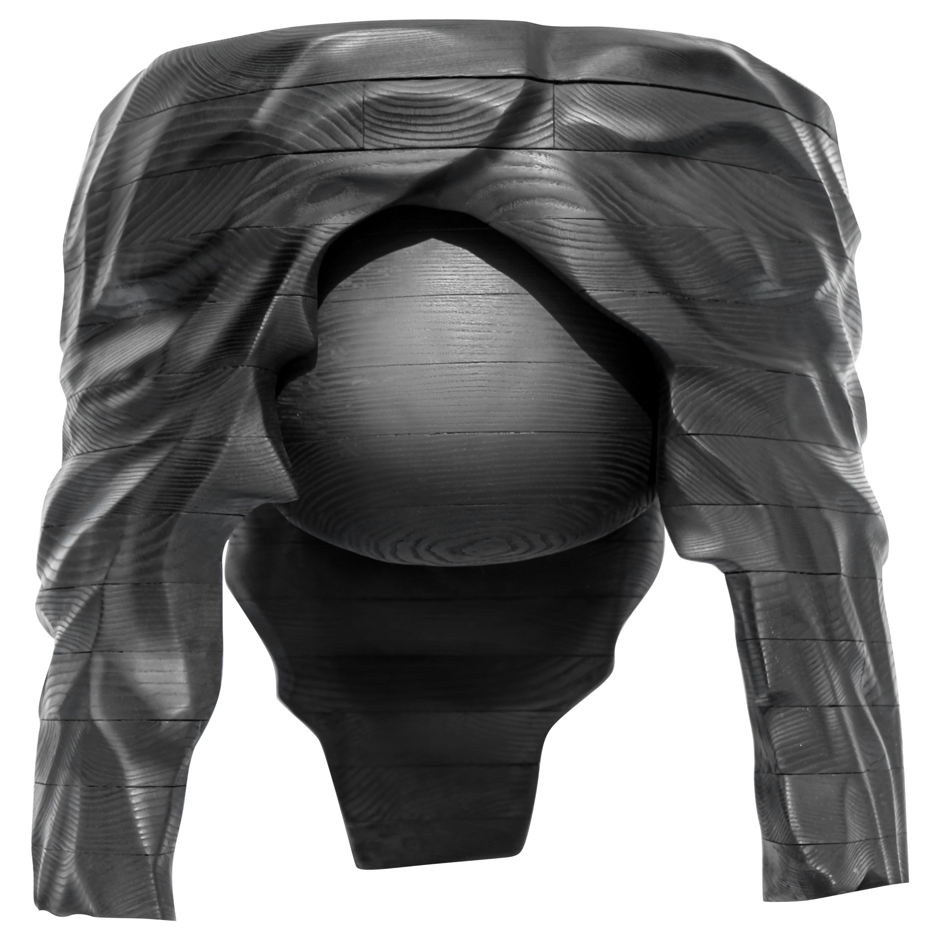 pedestal table in the style brutalist technic of shou sugi ban For Sale ...