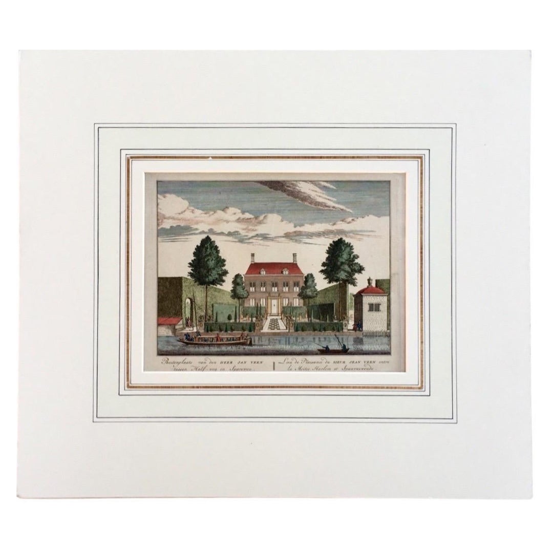 Beautiful and Chic Hand-Coloured Dutch Garden Engraving by Visscher ...