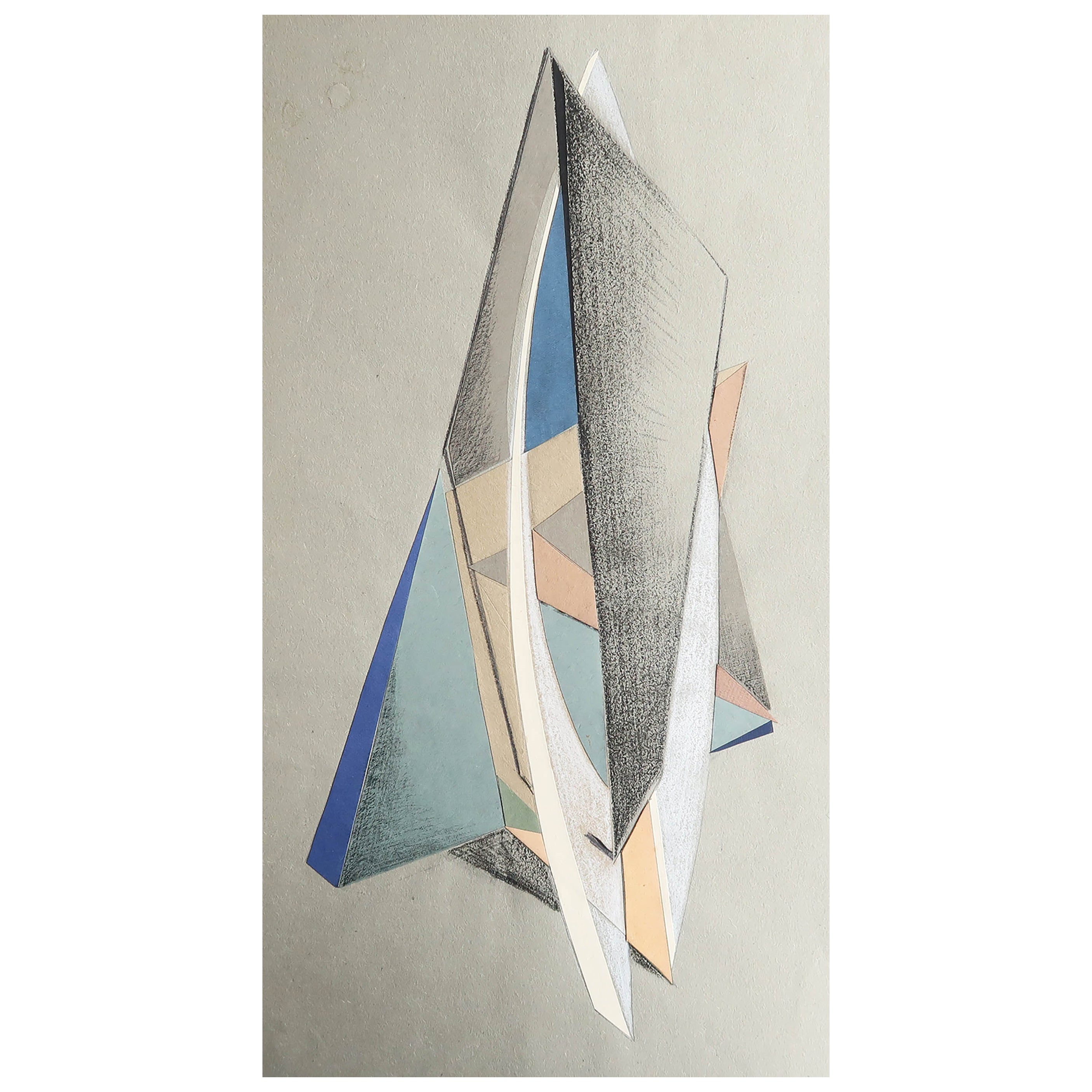 Obra de arte abstracta. Collage de papel. Iris Hardcastle ( Atribuida ...