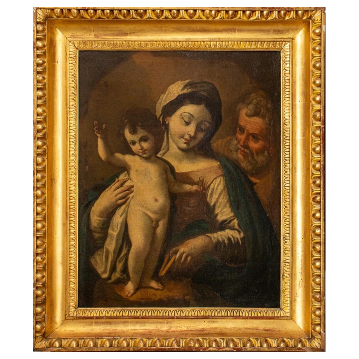 Antique Christian Paintings, Madonna and Child Jesus, Holy Family, Oil ...