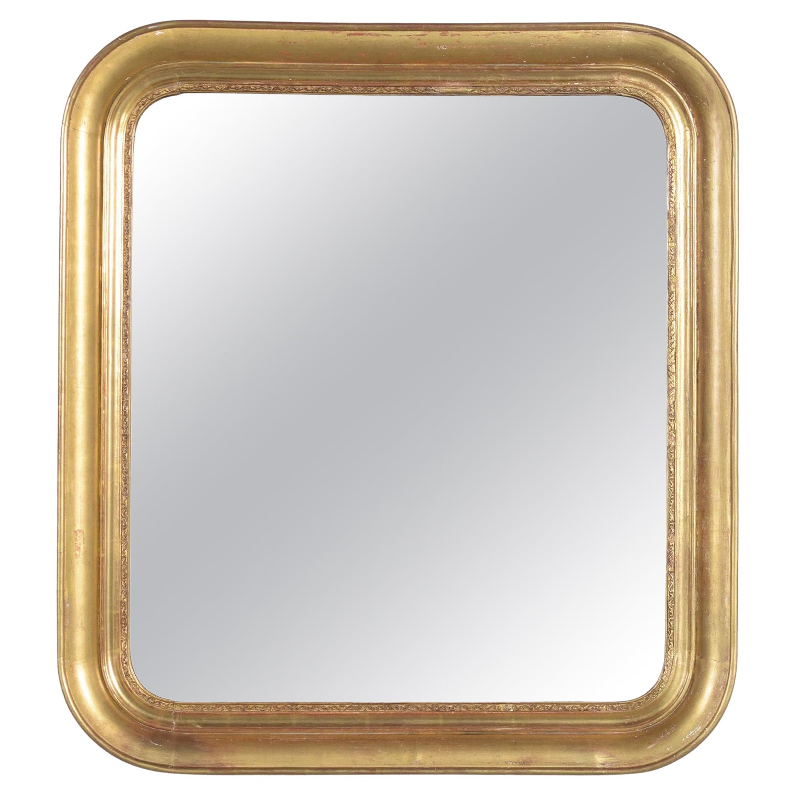 19th-Century French Frame Wall Mirror: Wood, Gesso and Water Gilt ...