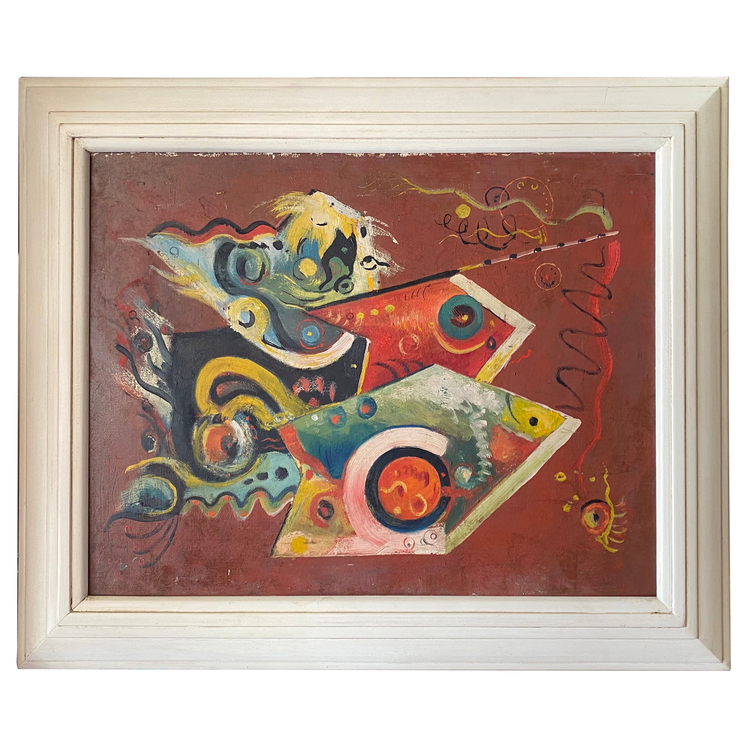 "ACQUARIUM" oil on canvas by Joseph (Fred) Manfredi Abstract Mid ...