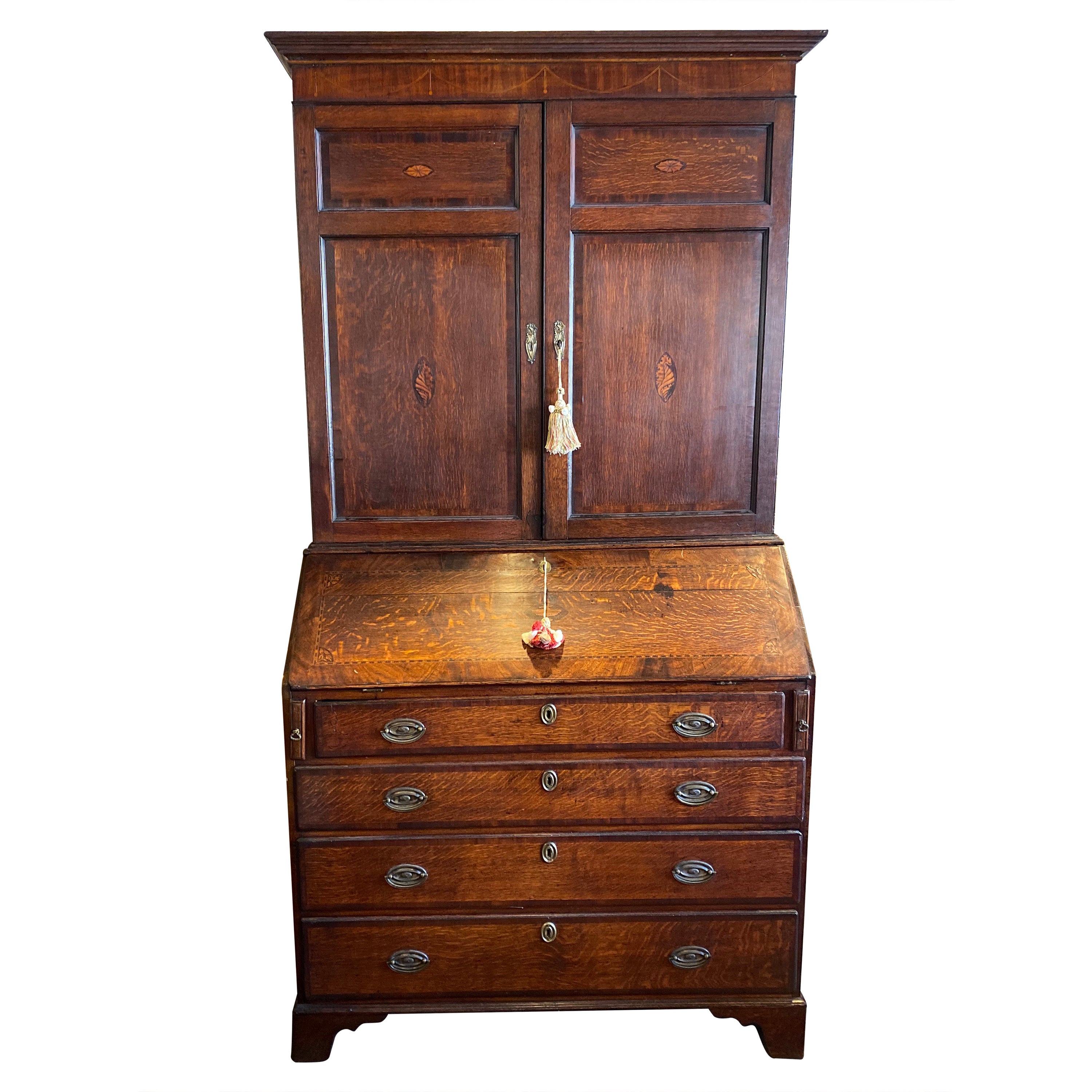 English Oak Secretary Circa 1870 For Sale at 1stDibs