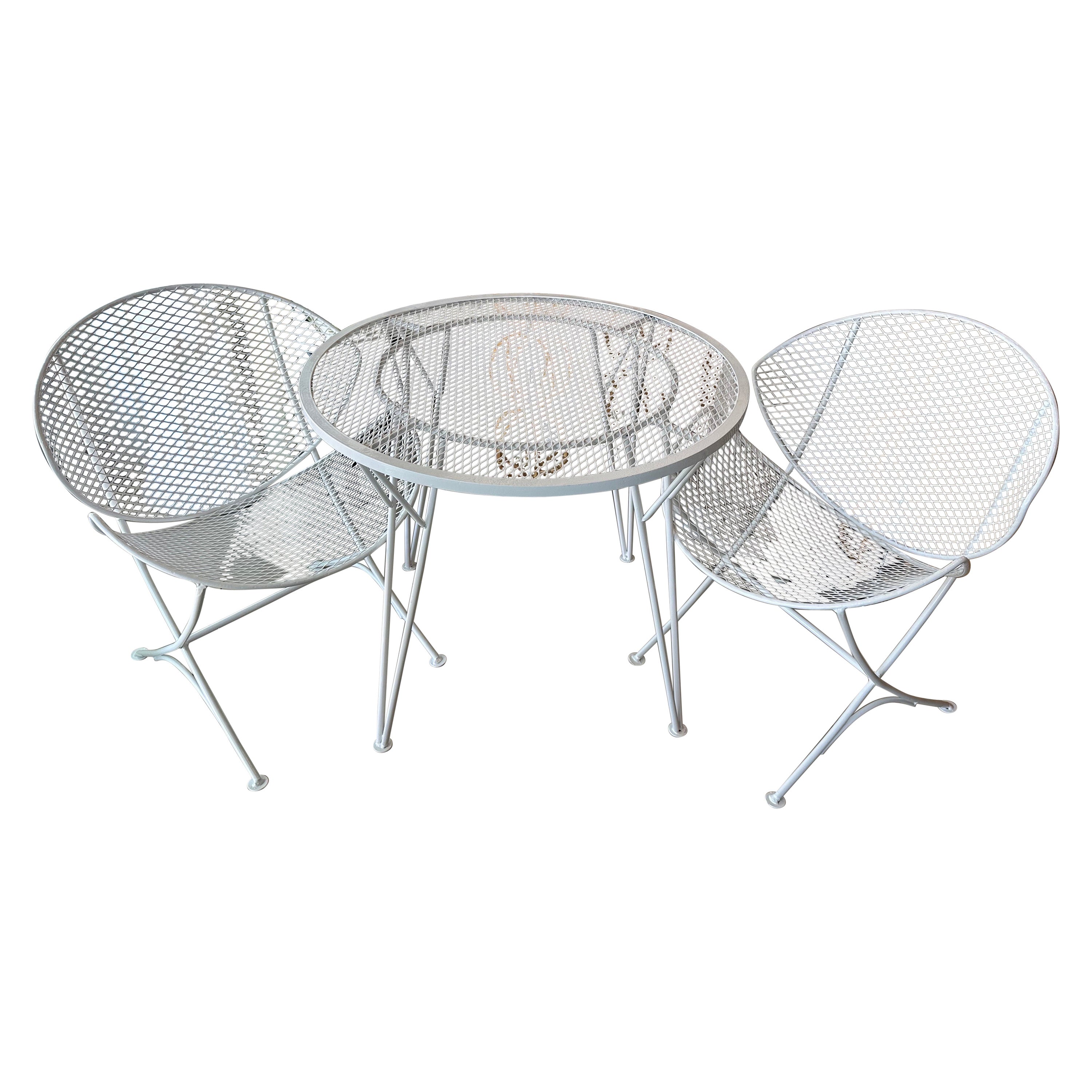 3 Pc. Salterini Orange Slice Clam Shell Bistro Patio Dining Table and ...