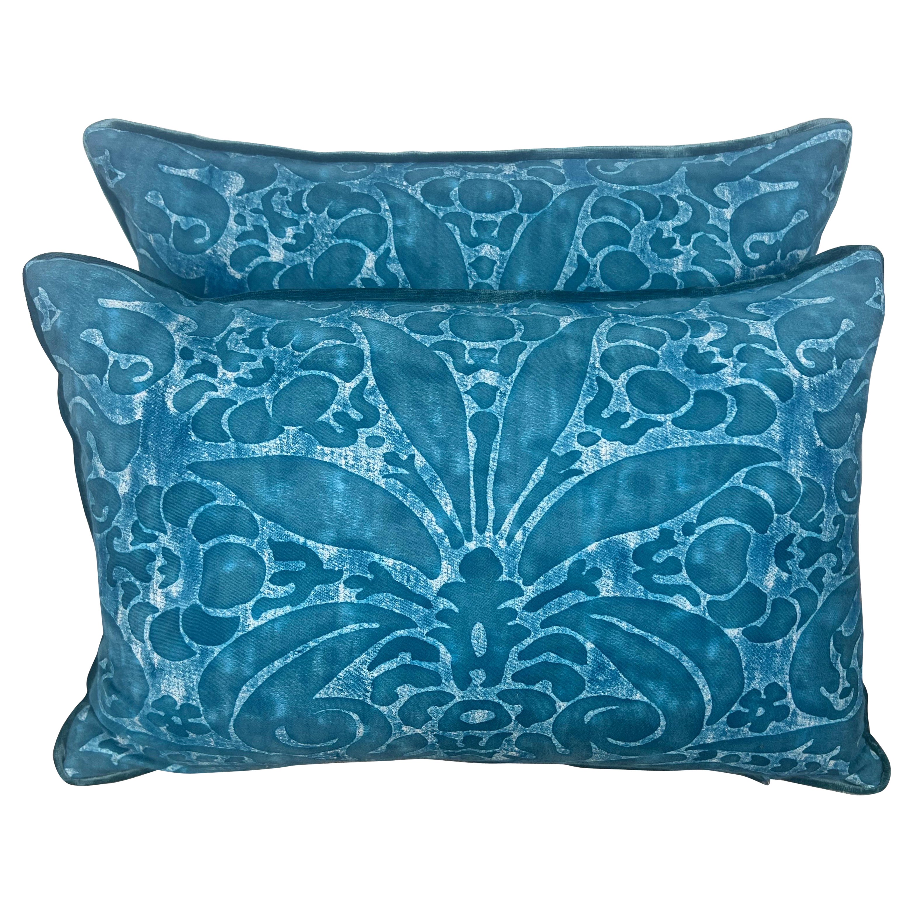 Fortuny Textile Pillows in Shades of Blue For Sale at 1stDibs