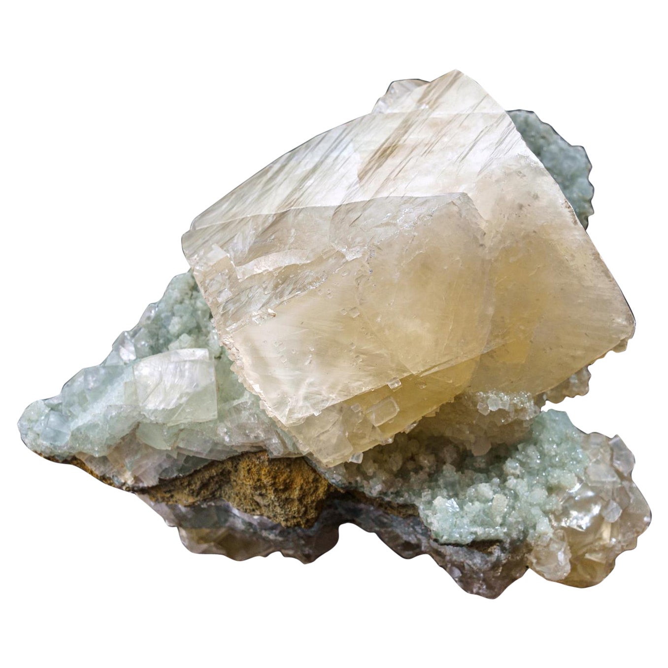 Apophyllite on Calcite Druzy Pseudomorph from Jalgaon, Maharashtra ...