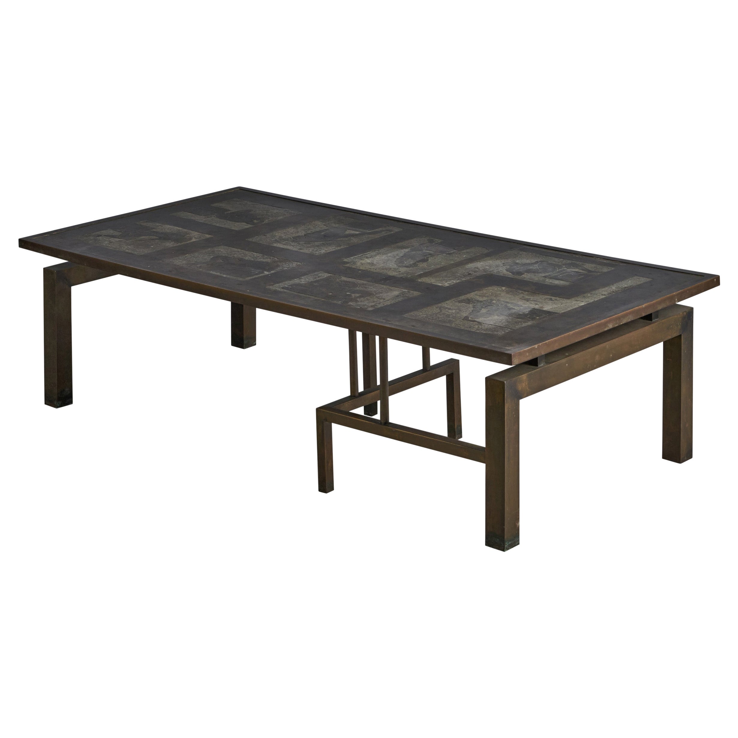Philip and Kelvin LaVerne, Medici Coffee Table, Pewter, Bronze, USA ...