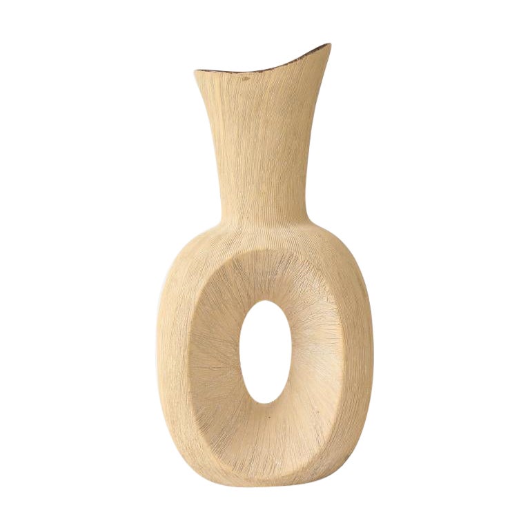 Abstract Ceramic Vase with Glazed Aubergine Interior, c. 1960s For Sale ...